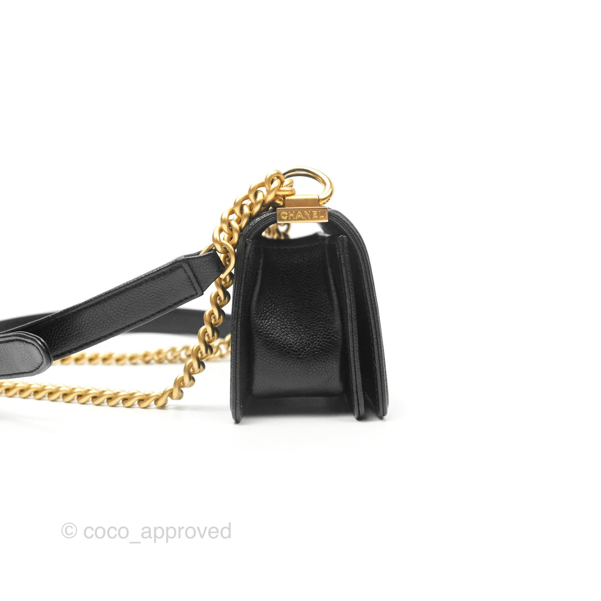 Chanel Mini Boy Black Caviar Aged Gold Hardware – Coco Approved Studio