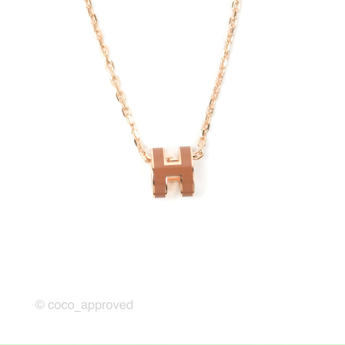 Hermès Mini Pop H Pendant Necklace New Gold Rose Gold Hardware – Coco Approved Studio