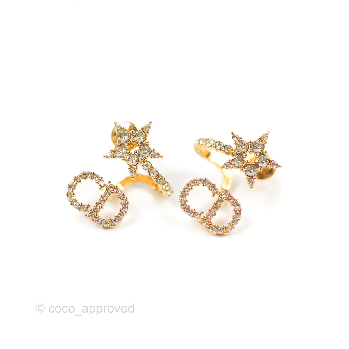 Christian Dior Clair D Lune Earrings Gold – Coco Approved Studio