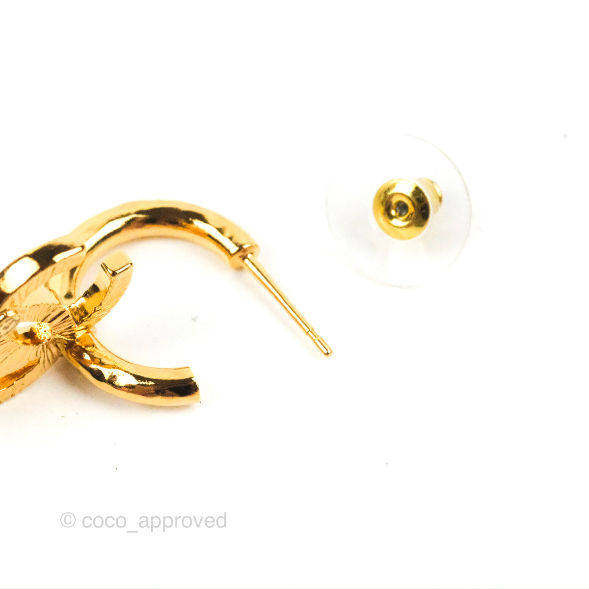 Chanel Lion CC Hoop Earrings Gold Tone 22A – Coco Approved Studio