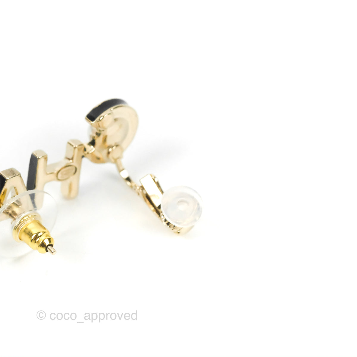 Chanel Logo Pearl Earrings & Ear Clips Gold Tone 22K – Coco Approved Studio
