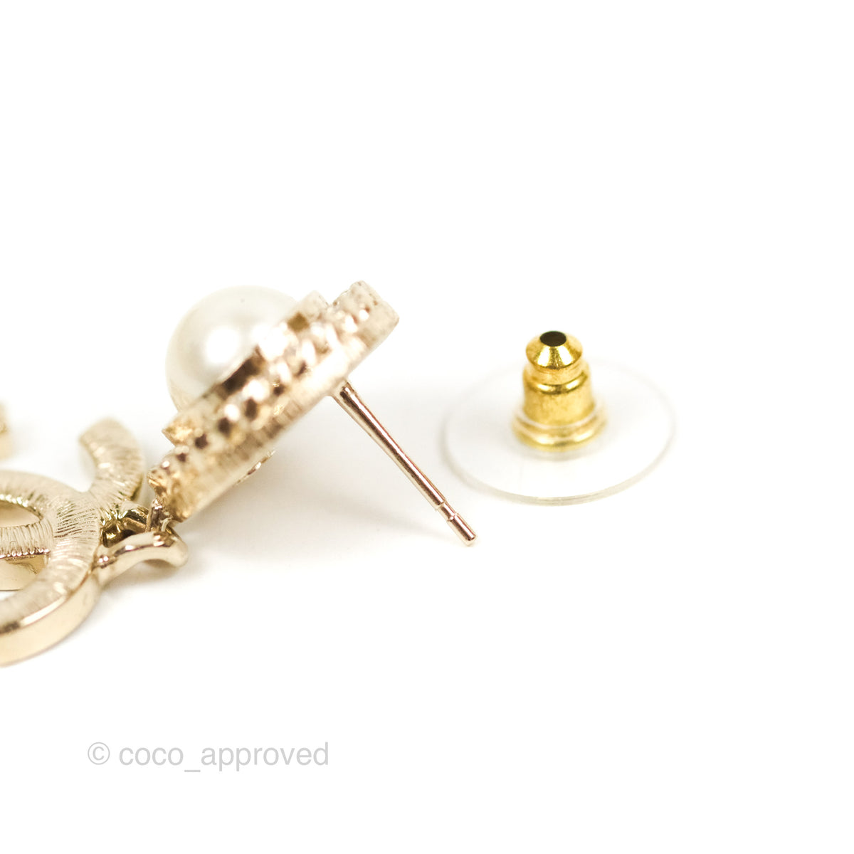Chanel Pearl Dangling CC Crystal Earrings – Coco Approved Studio