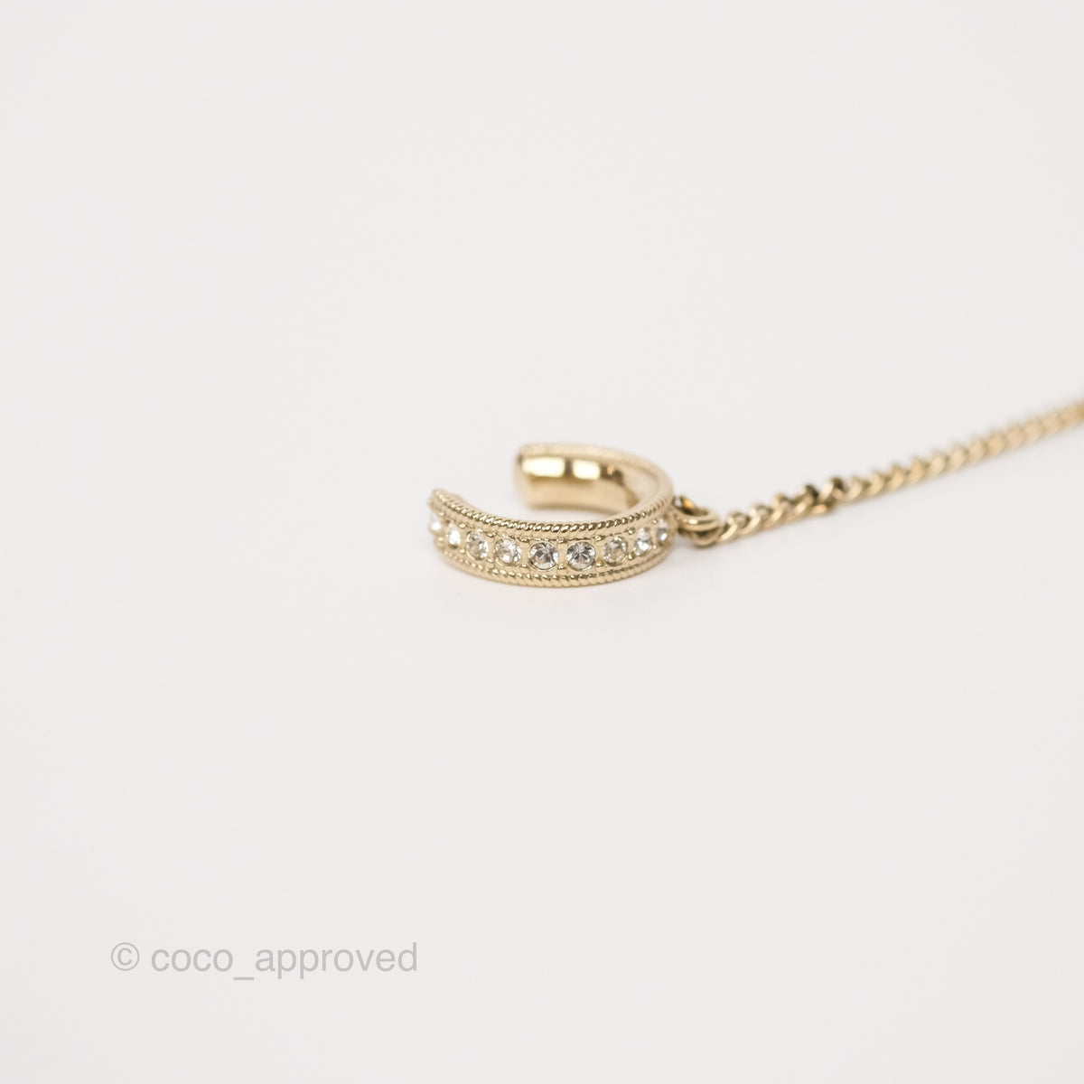 Chanel Single Logo CC Earring with Crystal Ear Clip Gold Tone 21P – Coco Approved Studio