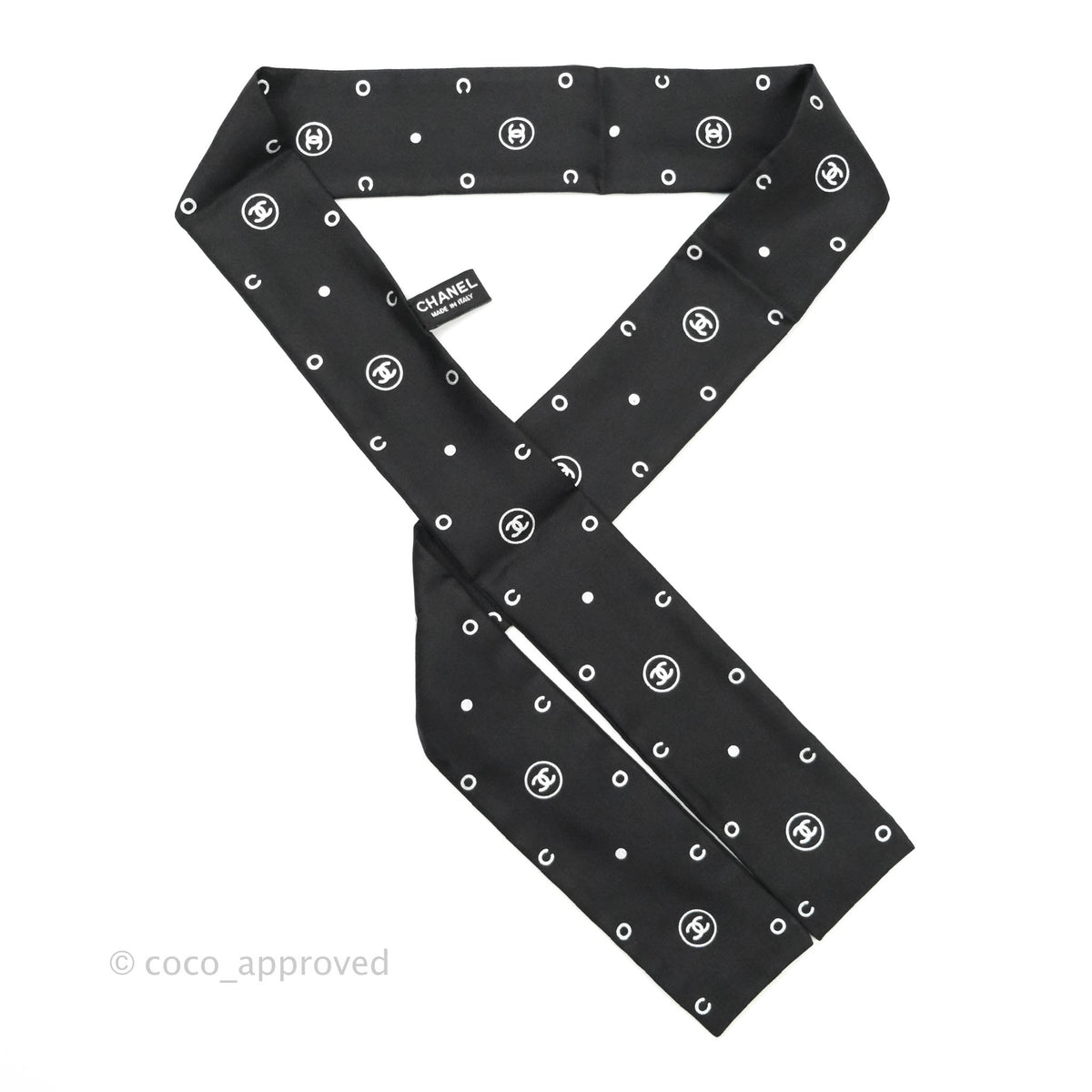 Chanel CC Silk Twilly in Black & White – Coco Approved Studio