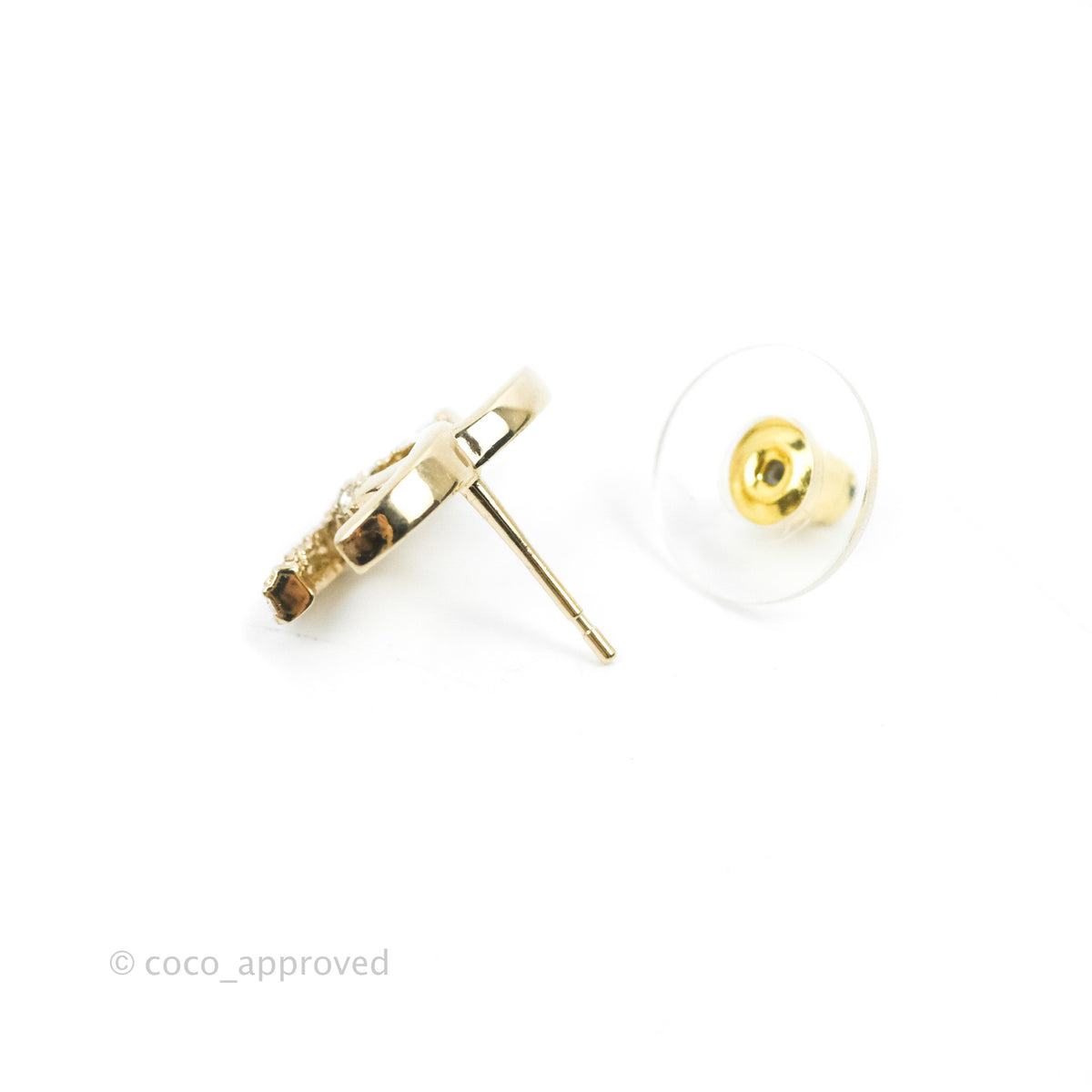 Chanel CC Crystal Earrings Gold Tone 22K – Coco Approved Studio