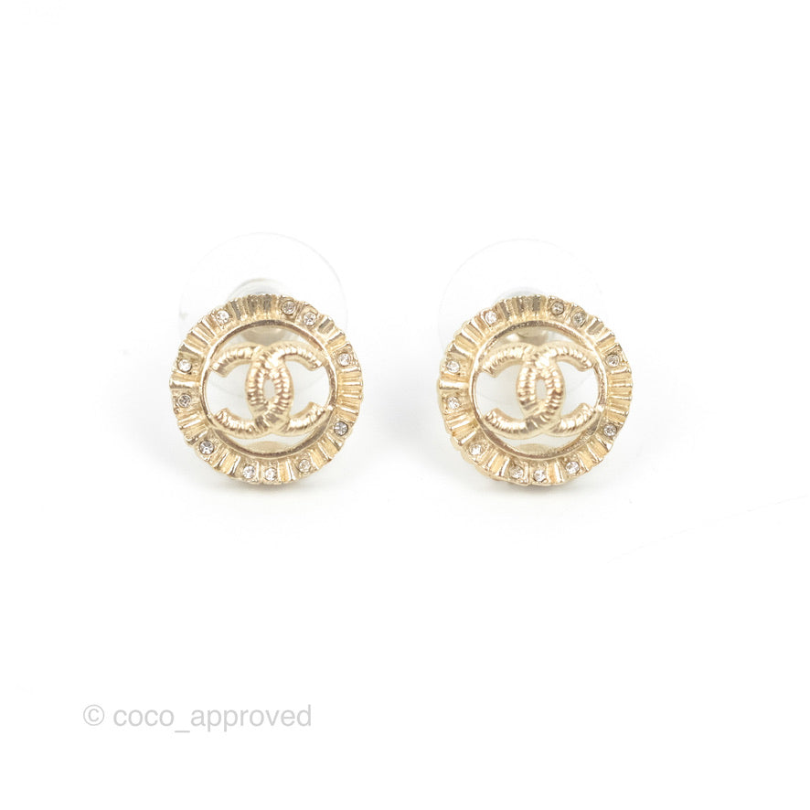 Chanel CC Round Earrings Gold Tone 20S – Coco Approved Studio