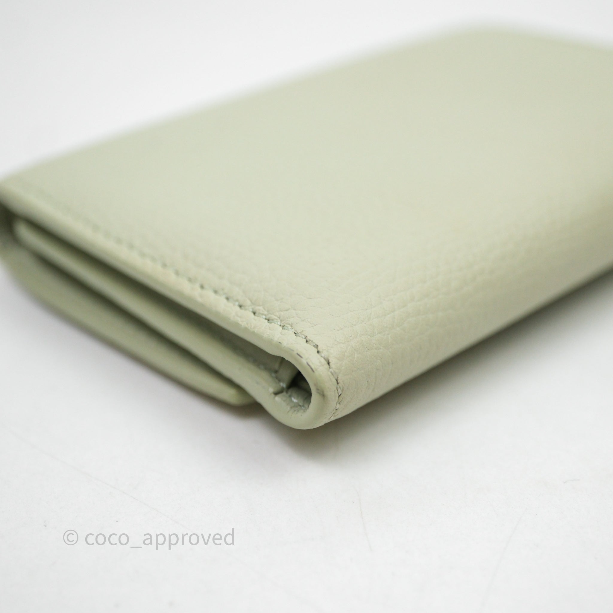 Loewe Anagram Small Vertical Wallet Green Silver Hardware – Coco ...