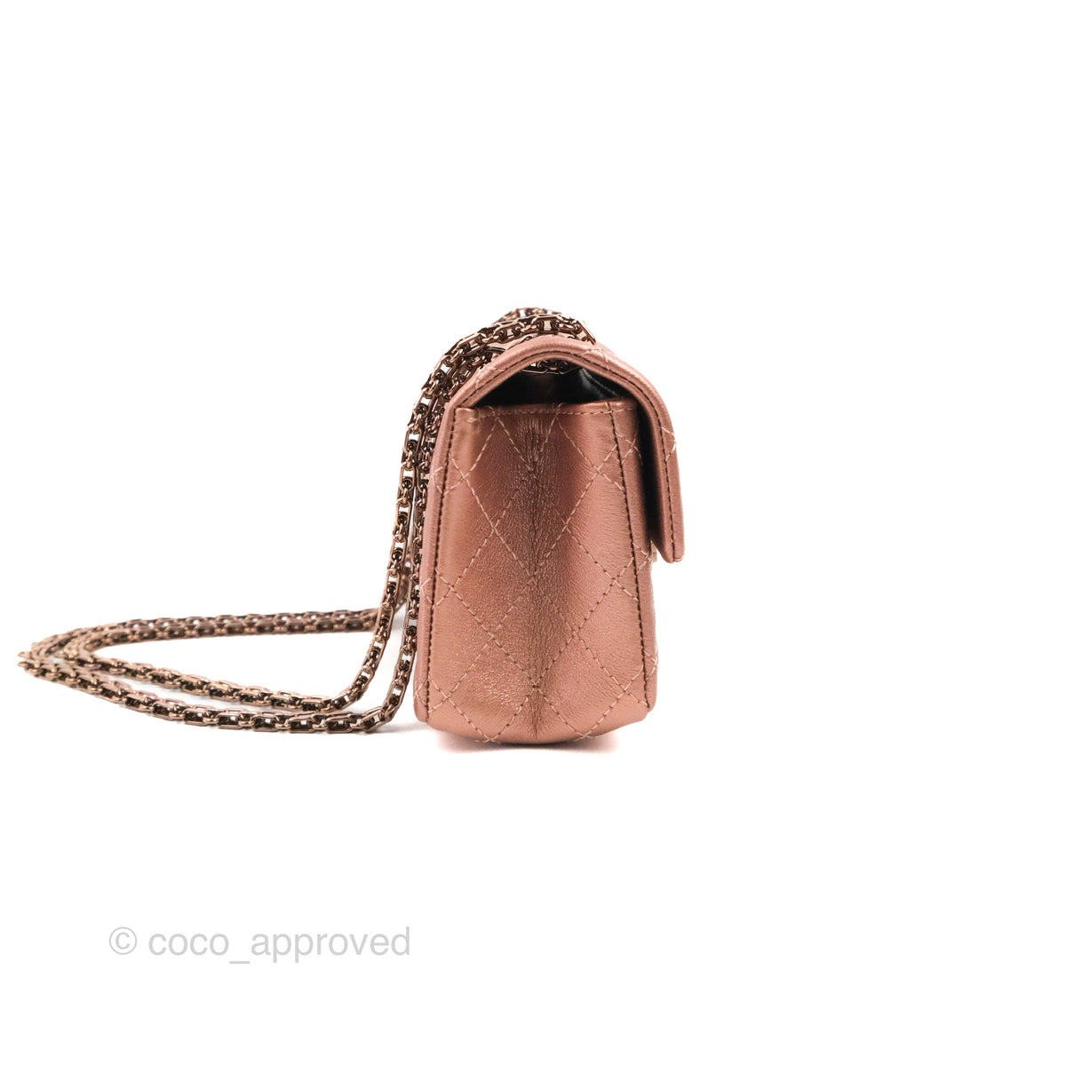 Chanel Mini Reissue 224 Metallic Calfskin Rose Gold – Coco Approved Studio