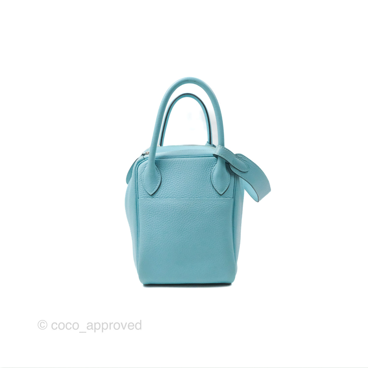 Hermès Lindy 30 Bleu Atoll Clemence Palladium Hardware – Coco Approved ...