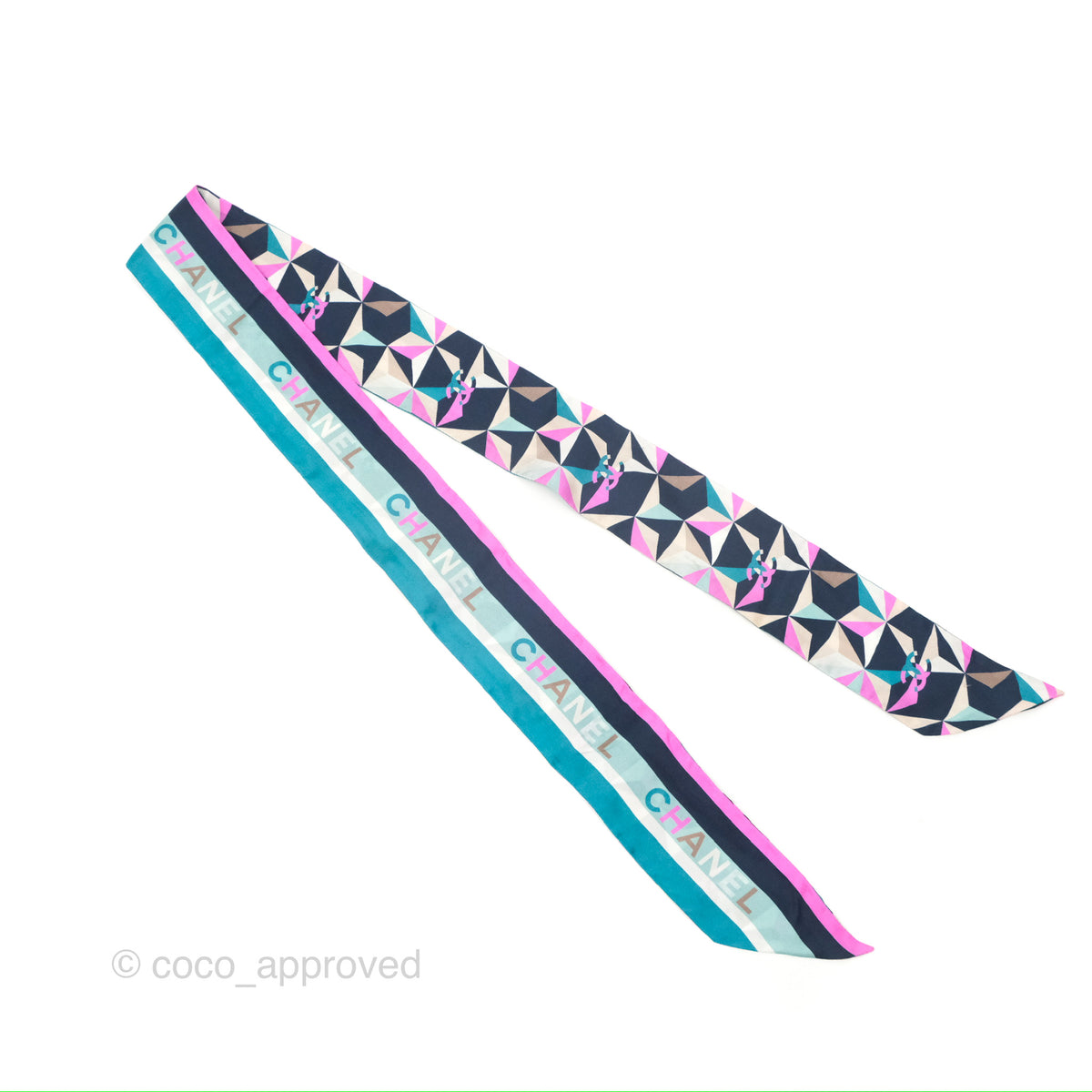Chanel Silk Twilly Navy Purple Teal – Coco Approved Studio