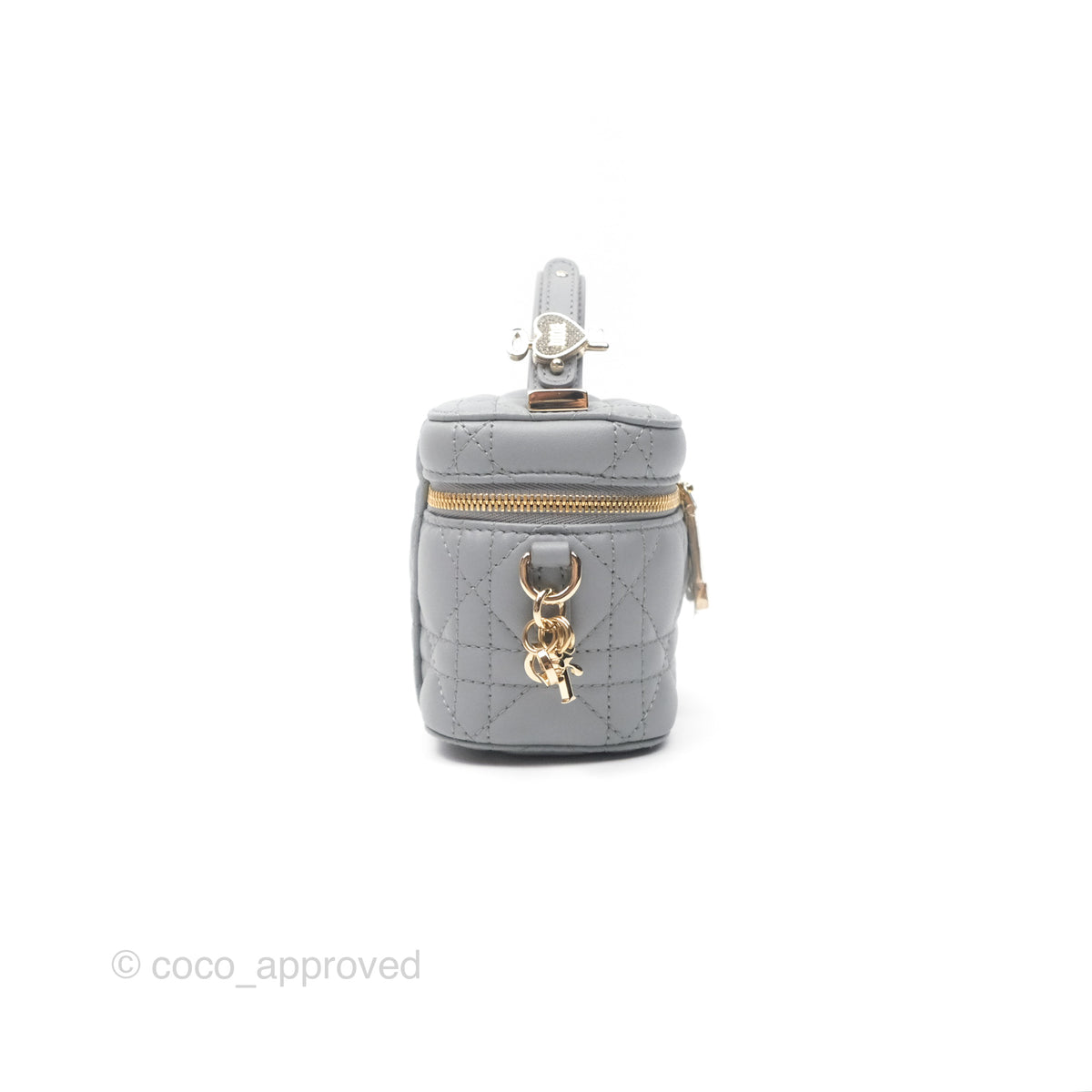 Christian Dior Micro Lady Dior Vanity Case Grey Cannage Lambskin – Coco ...