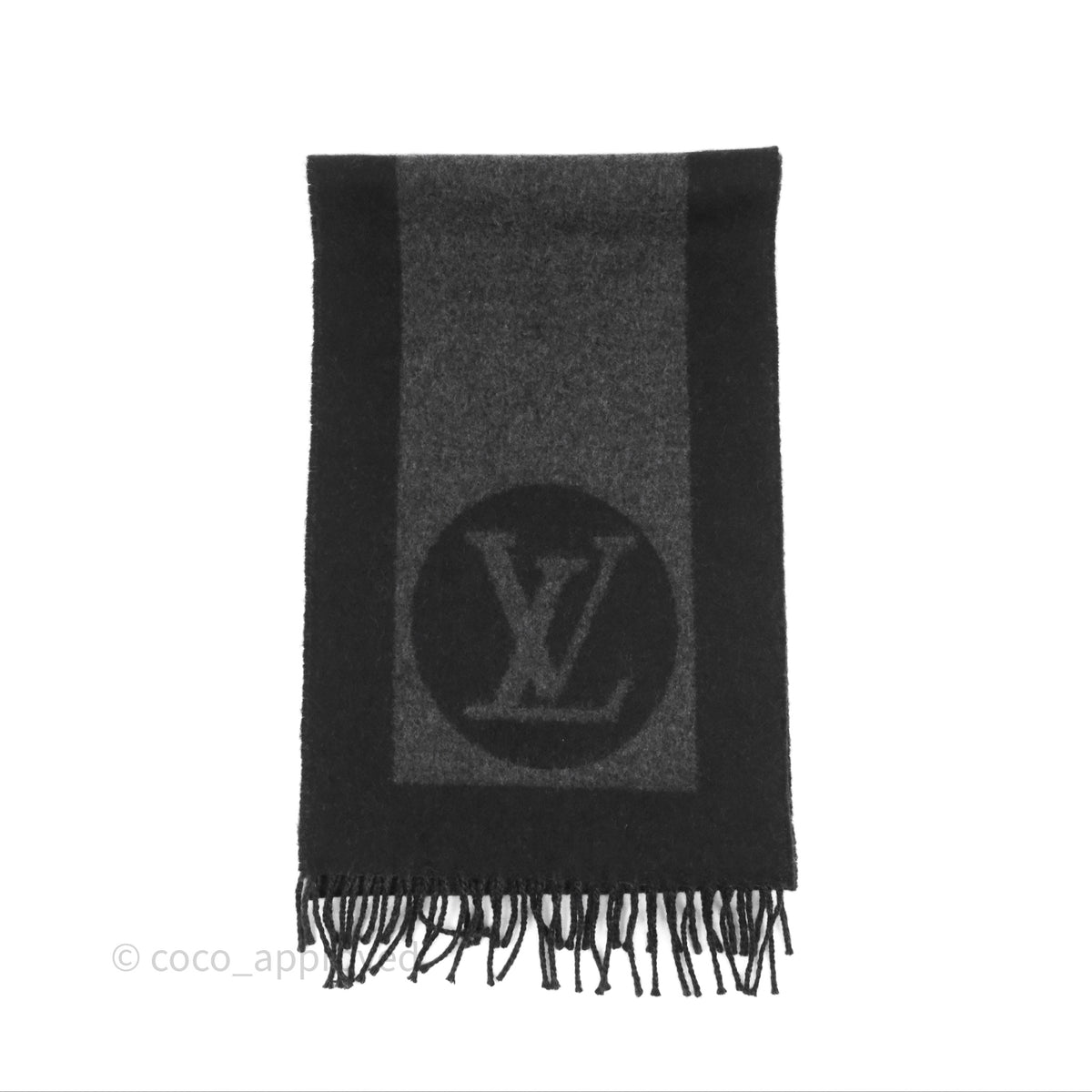 Louis Vuitton Wool Two-Tone Cardiff Scarf Black/Grey – Coco Approved Studio