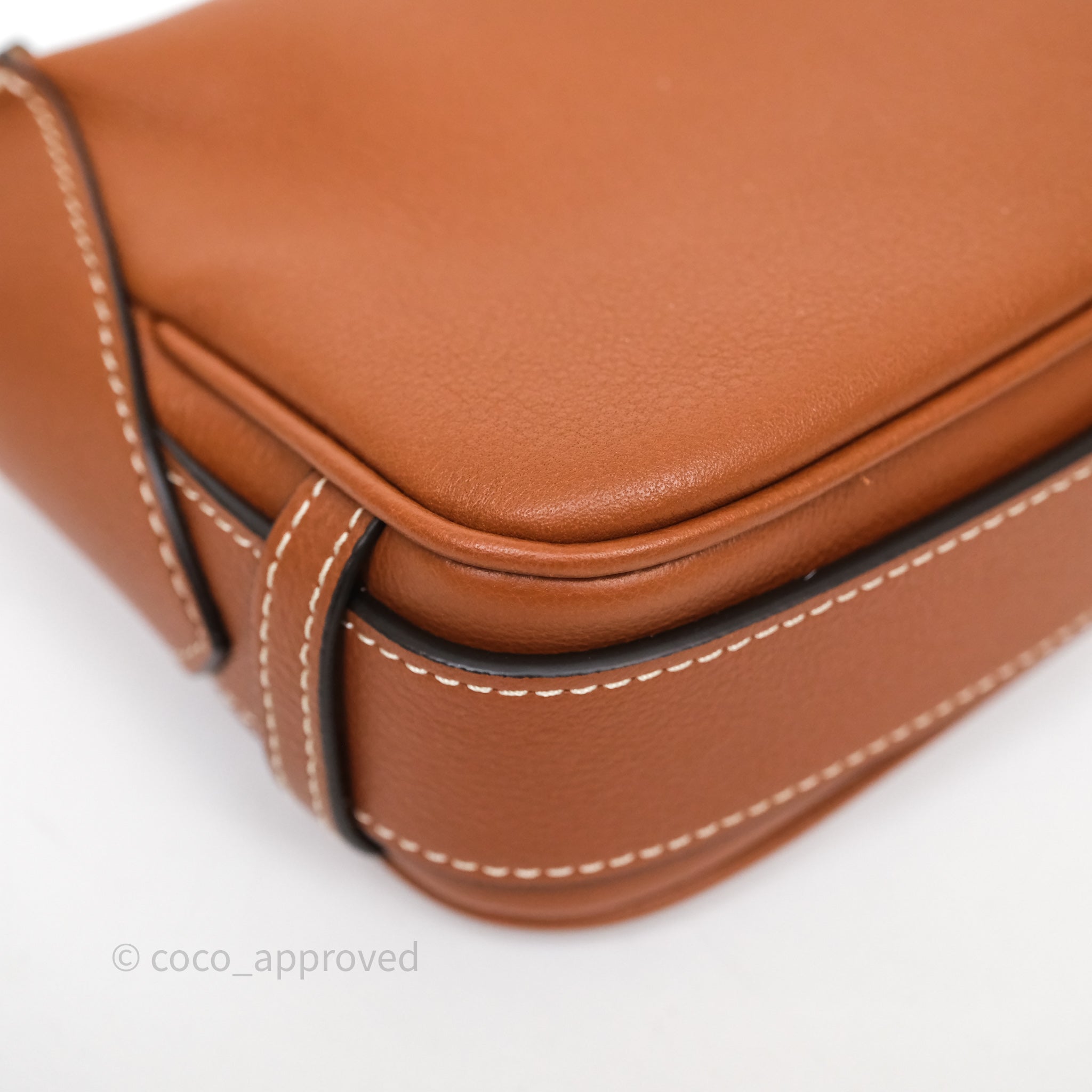 Celine Mini Romy Shoulder Bag Tan Calfskin Gold Hardware – Coco ...