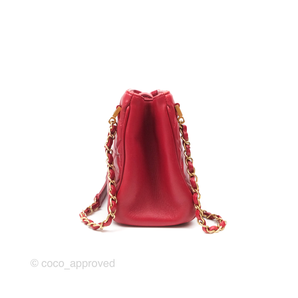 Chanel Tote Bag Red Lambskin Aged Gold Hardware – Coco Approved Studio