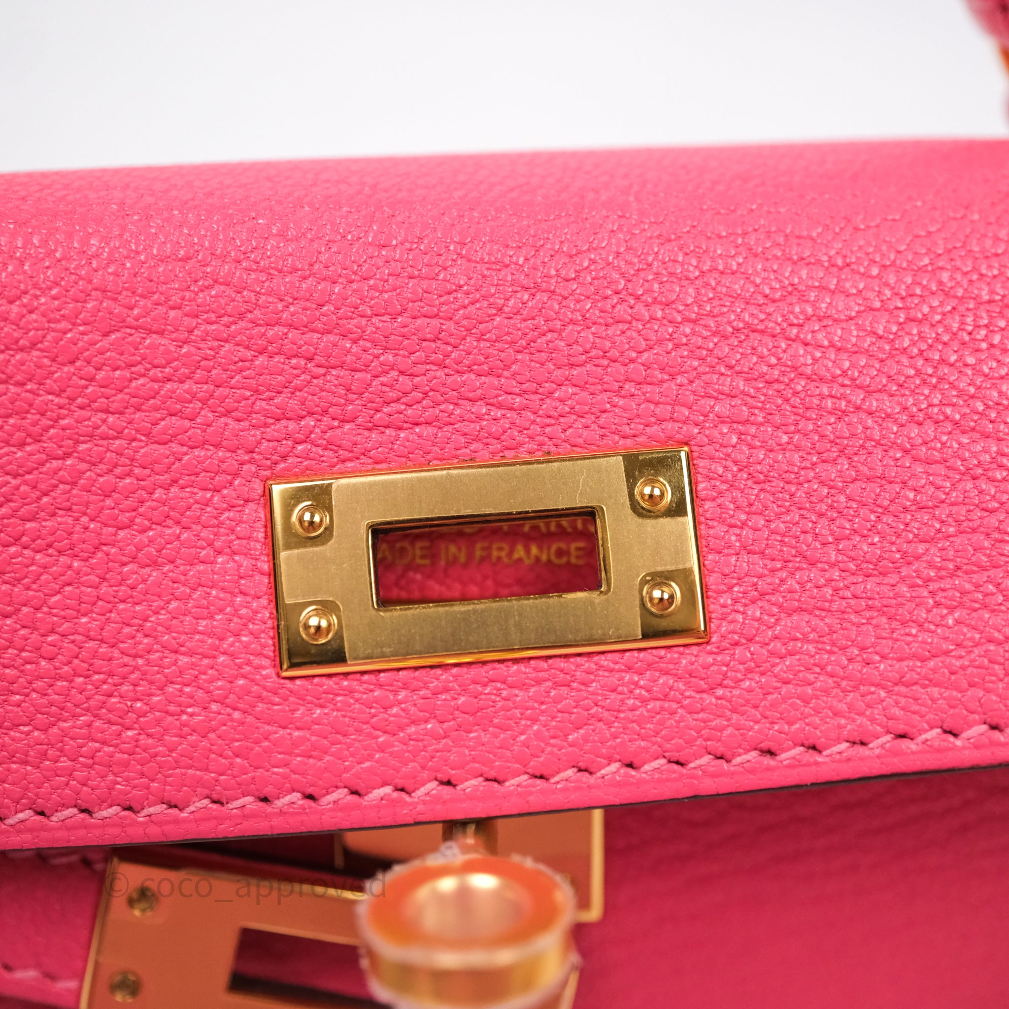 Hermes Mini Kelly II Chevre Mysore U5 Rose Lipstick Gold Hardware ...