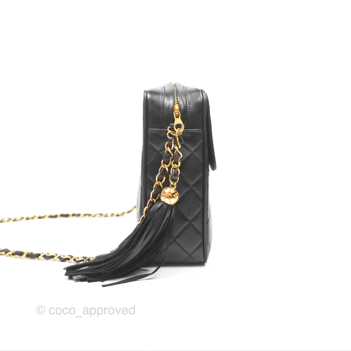 Chanel Vintage Camera Bag Black Lambskin 24K Gold Hardware – Coco Approved Studio