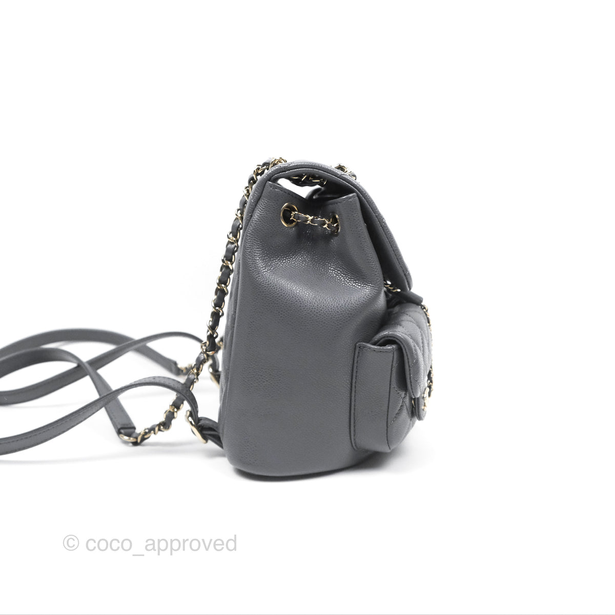 Chanel Duma Backpack Medium Grey Caviar Gold Hardware – Coco Approved ...