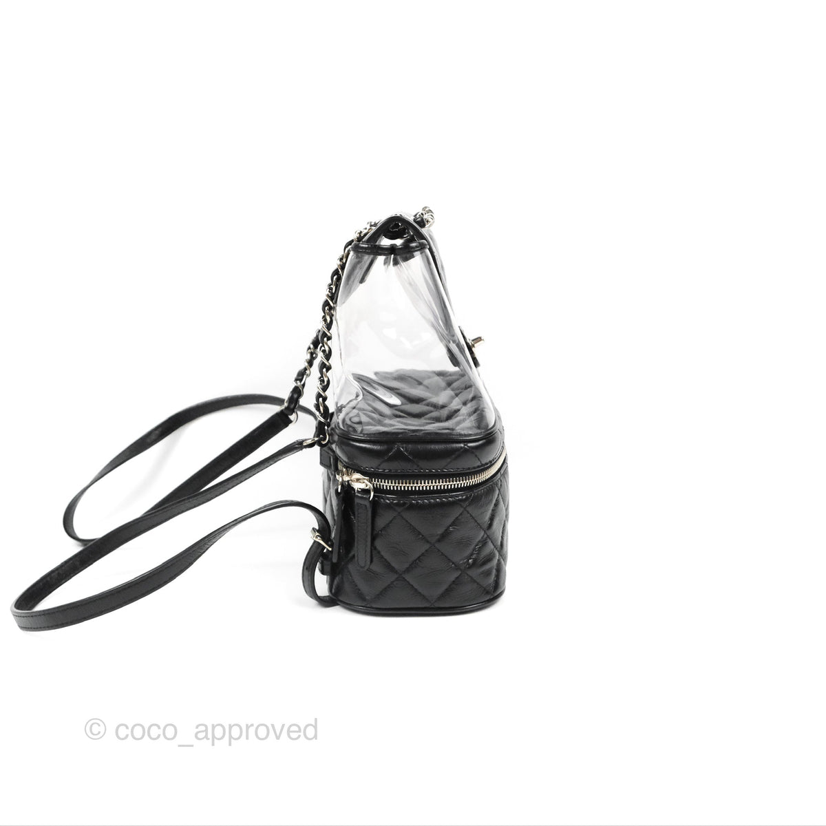 Chanel Aquarium PVC Backpack Black Crumpled Calfskin Silver Hardware ...