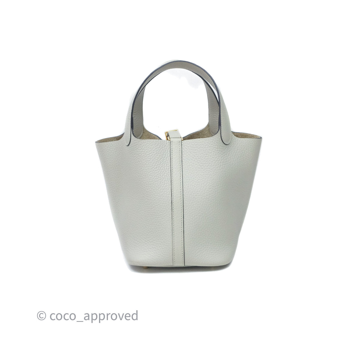 Hermès Picotin Lock 18 Gris Névé 0V Clemence Gold Hardware – Coco ...