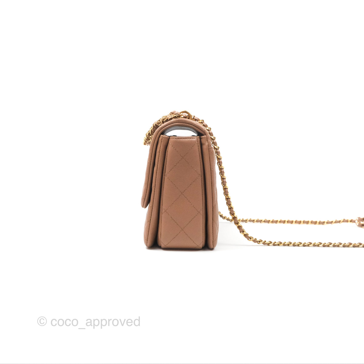 Chanel Coco First Dark Beige Flap Bag Caviar Gold Hardware 22K – Coco ...