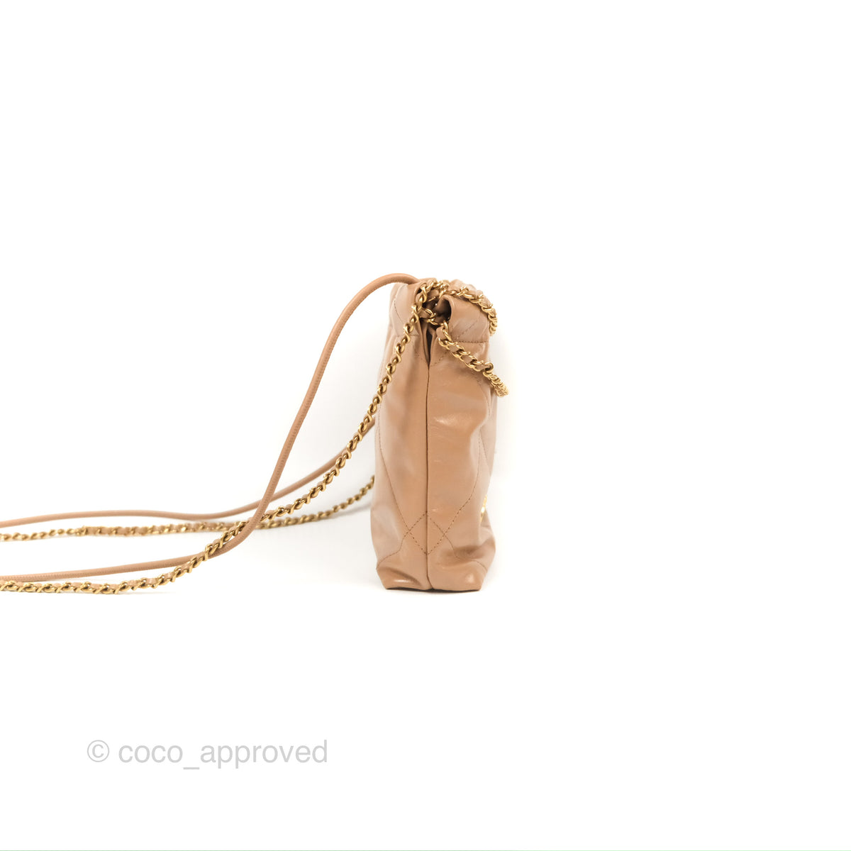 Chanel 22 Mini Bag Beige Shiny Calfskin – Coco Approved Studio
