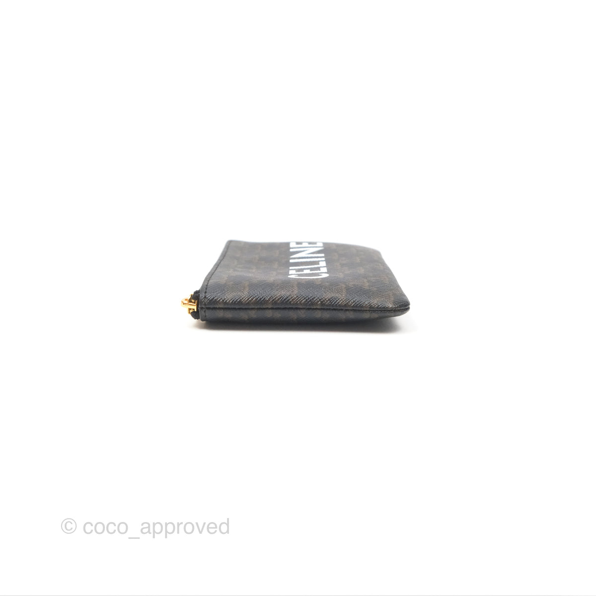 Celine Coin & Card Pouch Black Triomphe Canvas – Coco Approved Studio