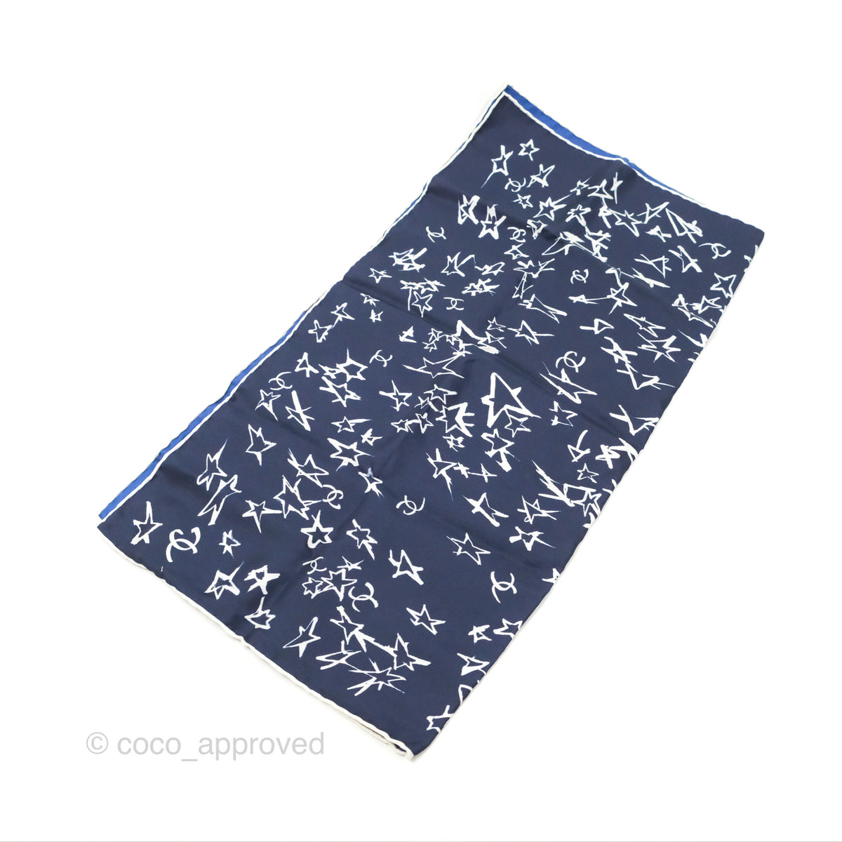 Chanel Blue Silk Scarf – Coco Approved Studio