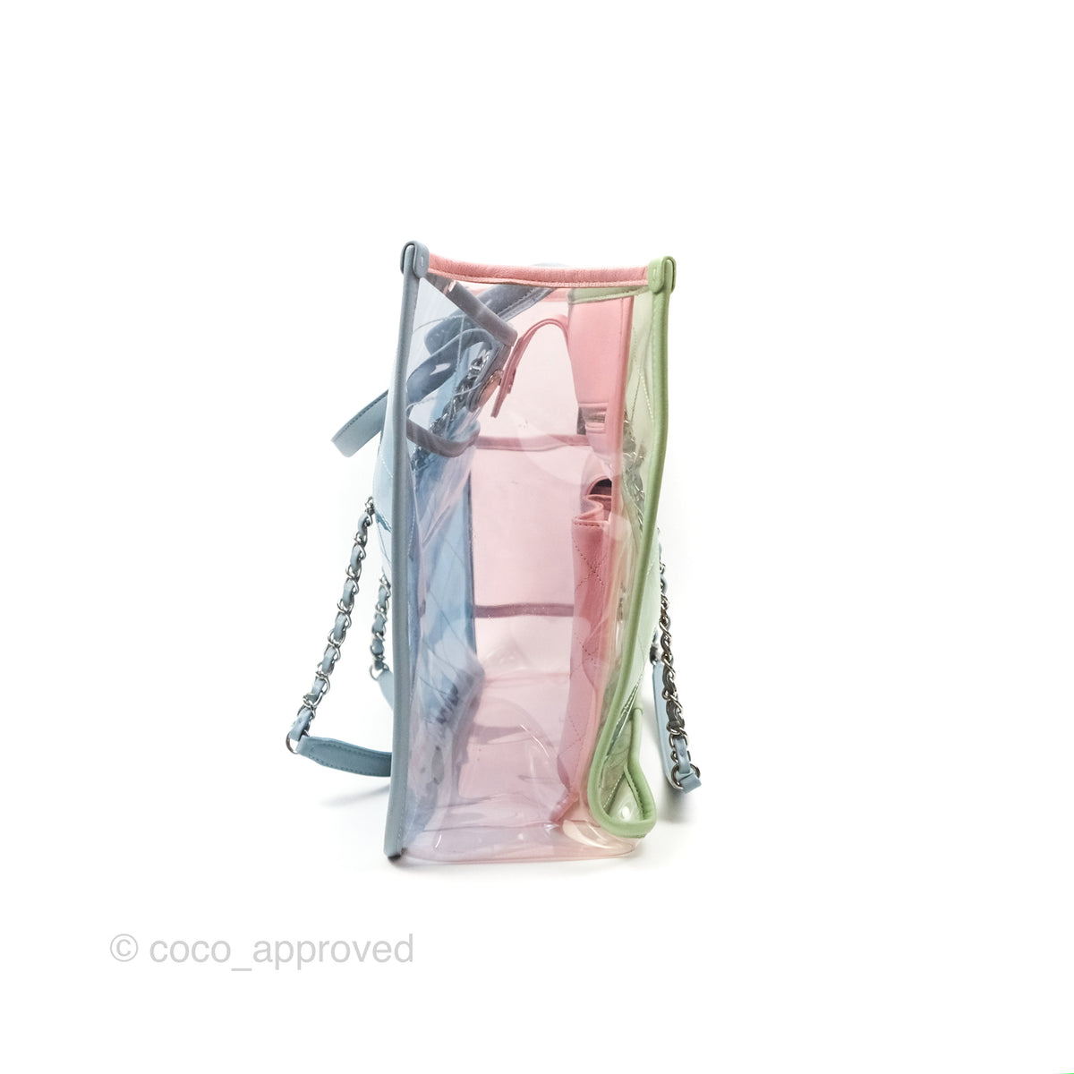 Chanel Coco Splash Blue/Green/Pink PVC Shopping Tote Bag – Coco ...