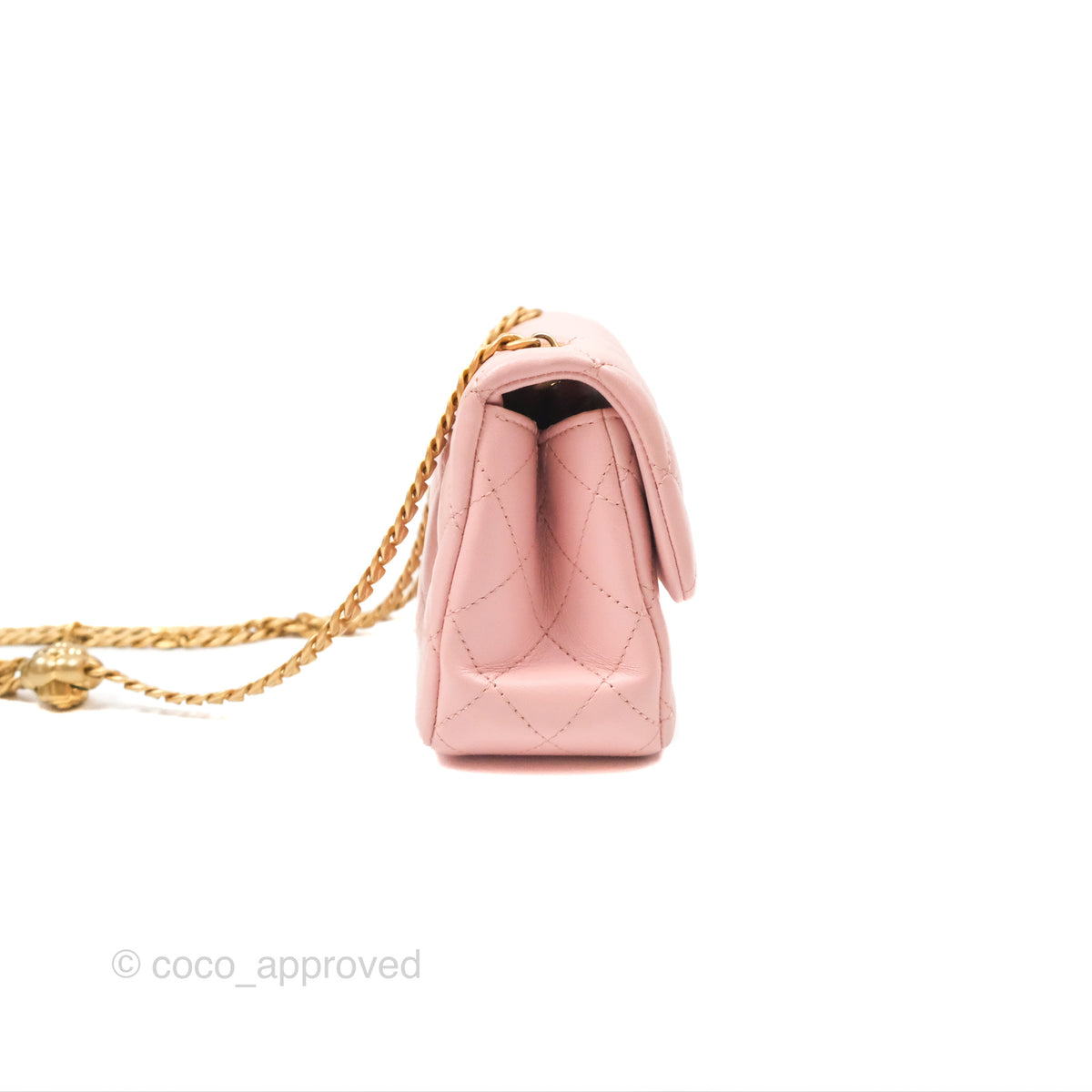 Chanel Mini Rectangular with Camellia Chain Pink Lambskin 23S – Coco ...
