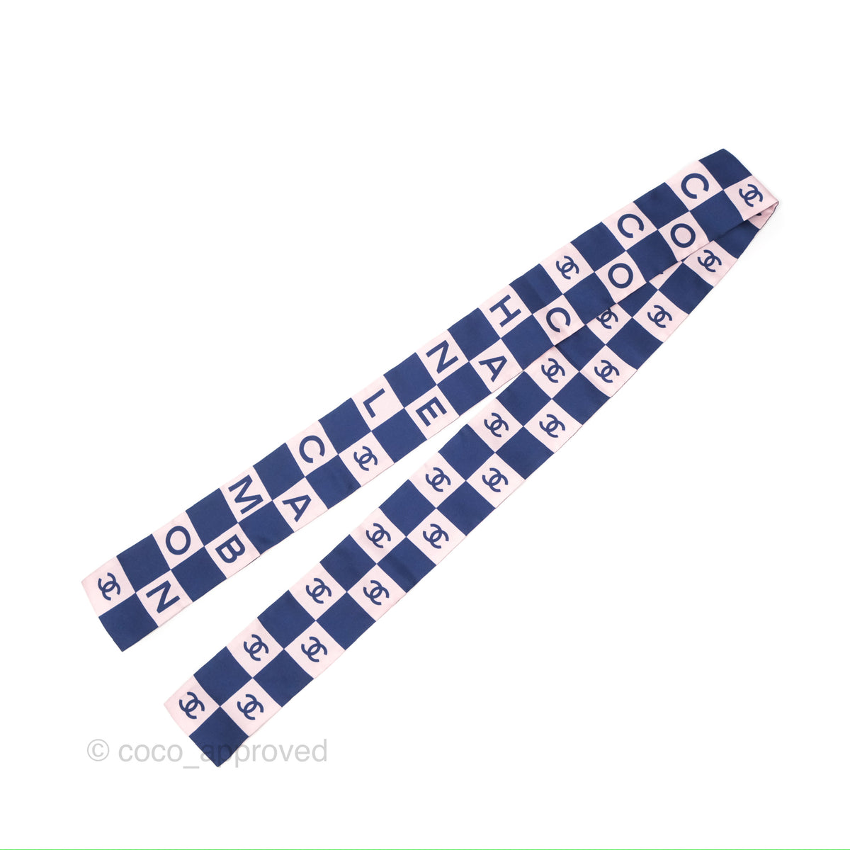 Chanel Checkered CC Silk Twilly in Pink/ Black – Coco Approved Studio