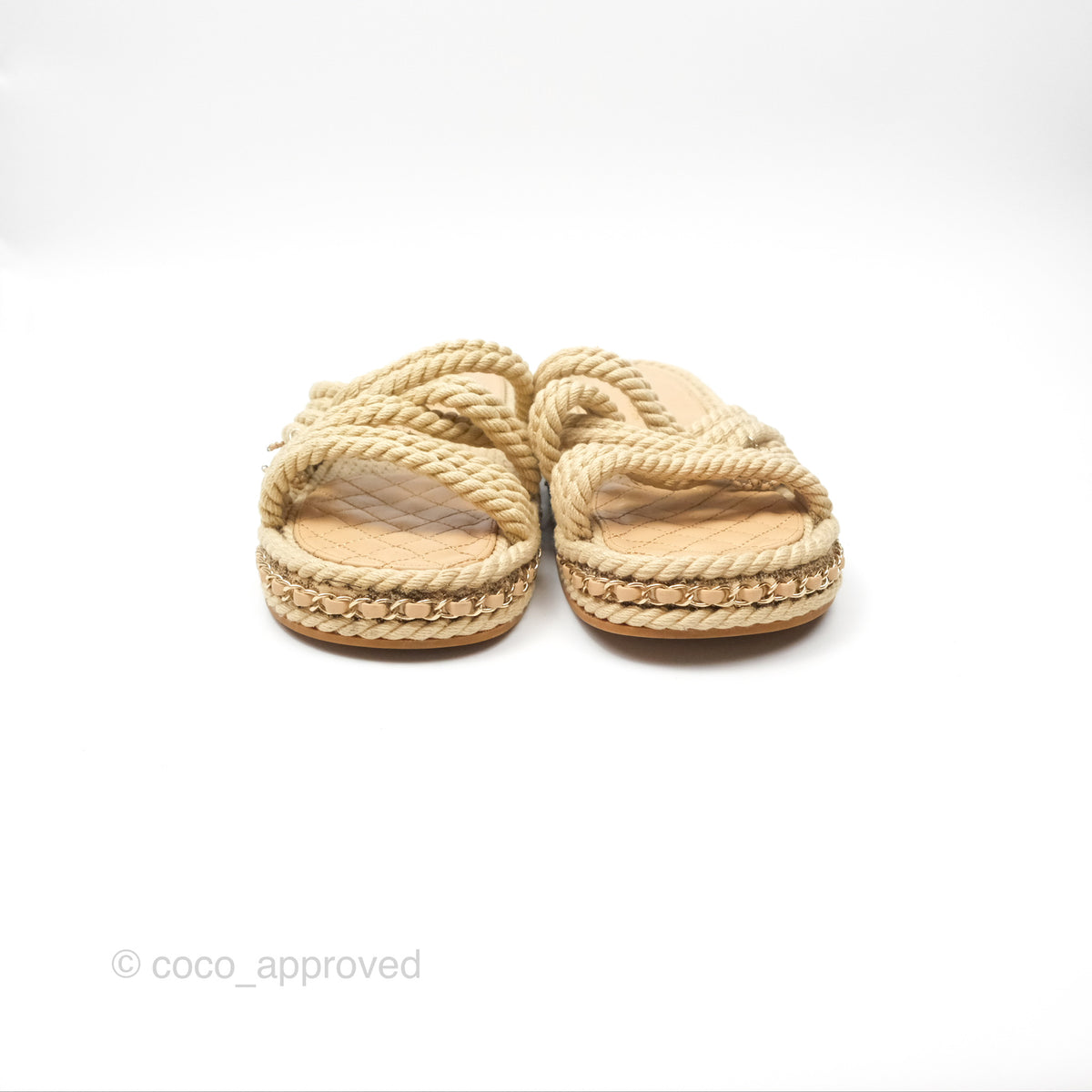 Chanel Cord Chain Slides Size 39 – Coco Approved Studio