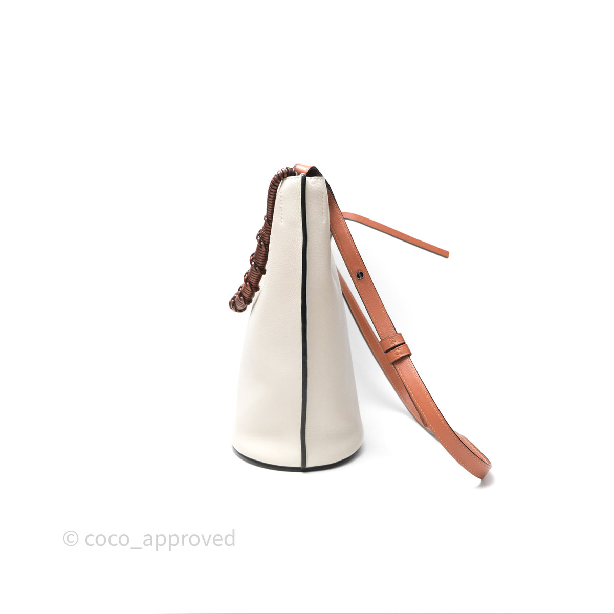 Loewe Gate Bucket Handle Bag Soft White Grained Calfskin – Coco ...