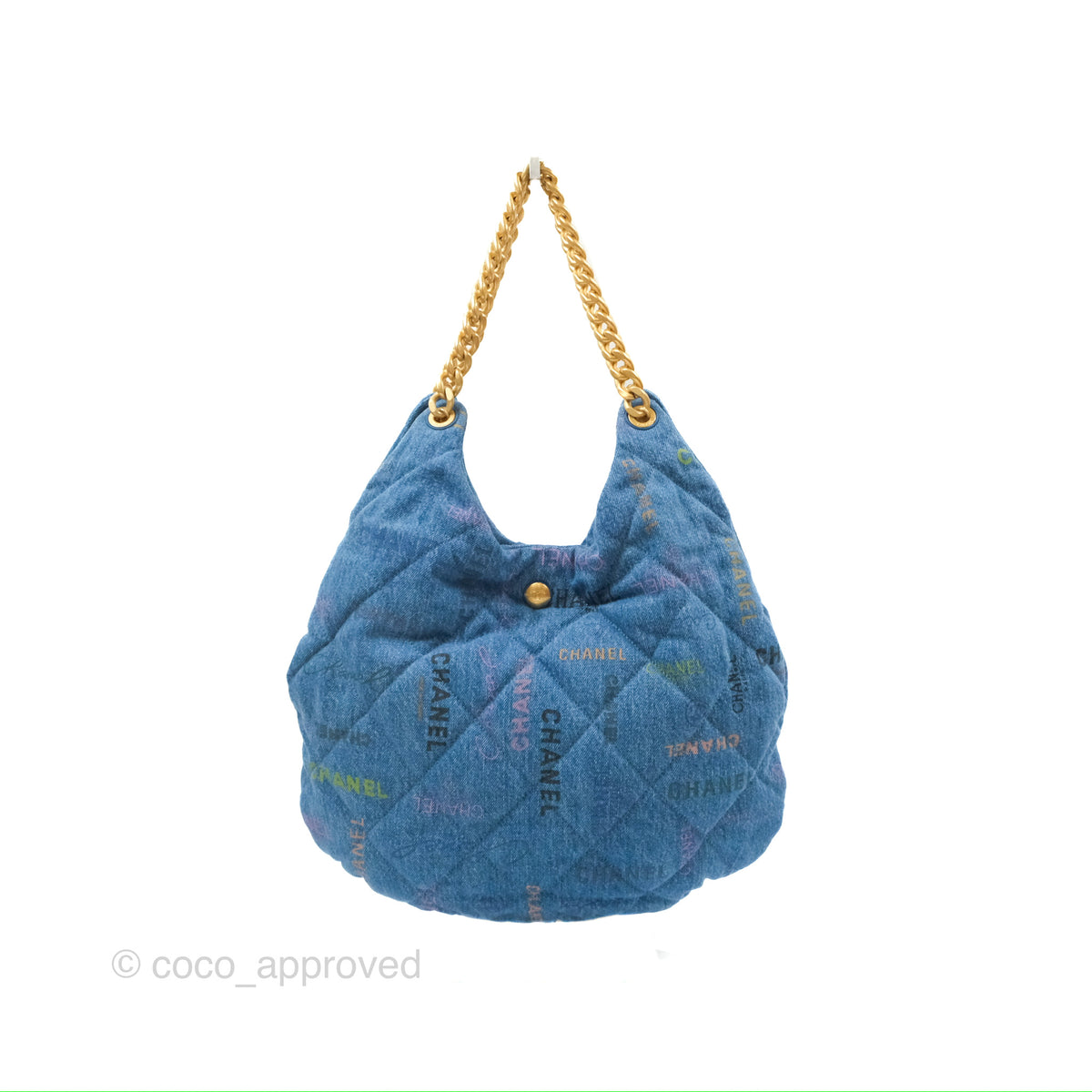 Chanel Maxi Hobo Bag Quilted Denim Mood Aged Gold Hardware – Coco ...