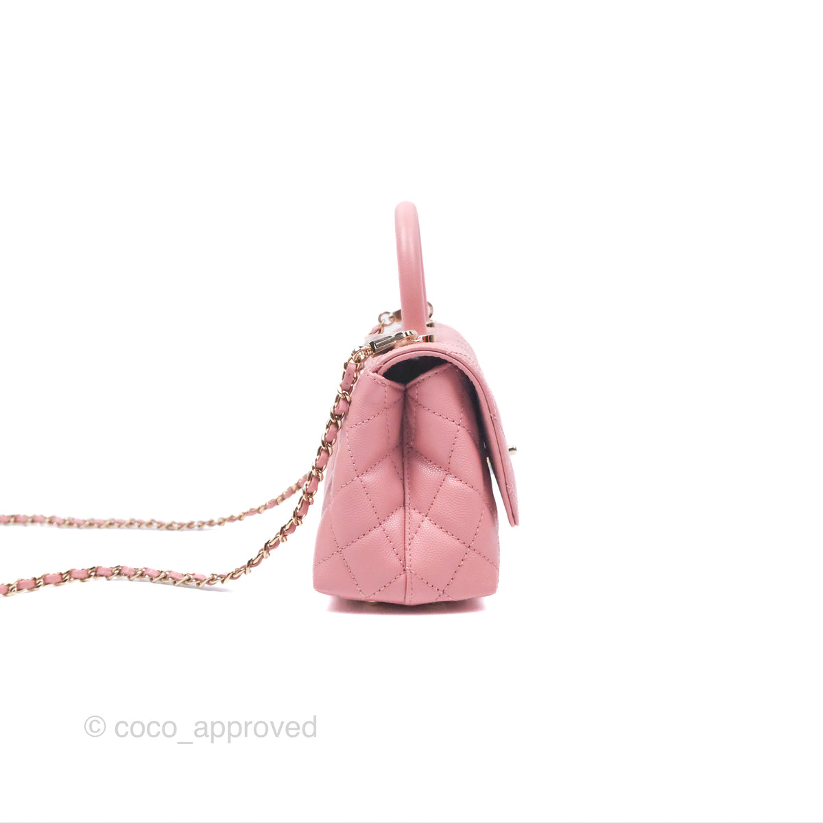 Chanel Mini Coco Handle Quilted Pink Caviar Gold Hardware – Coco ...