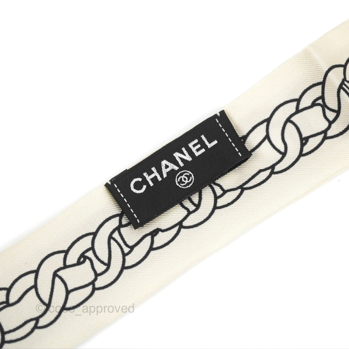 Chanel Slim Bandeau Silk Twilly Chain Pattern – Coco Approved Studio