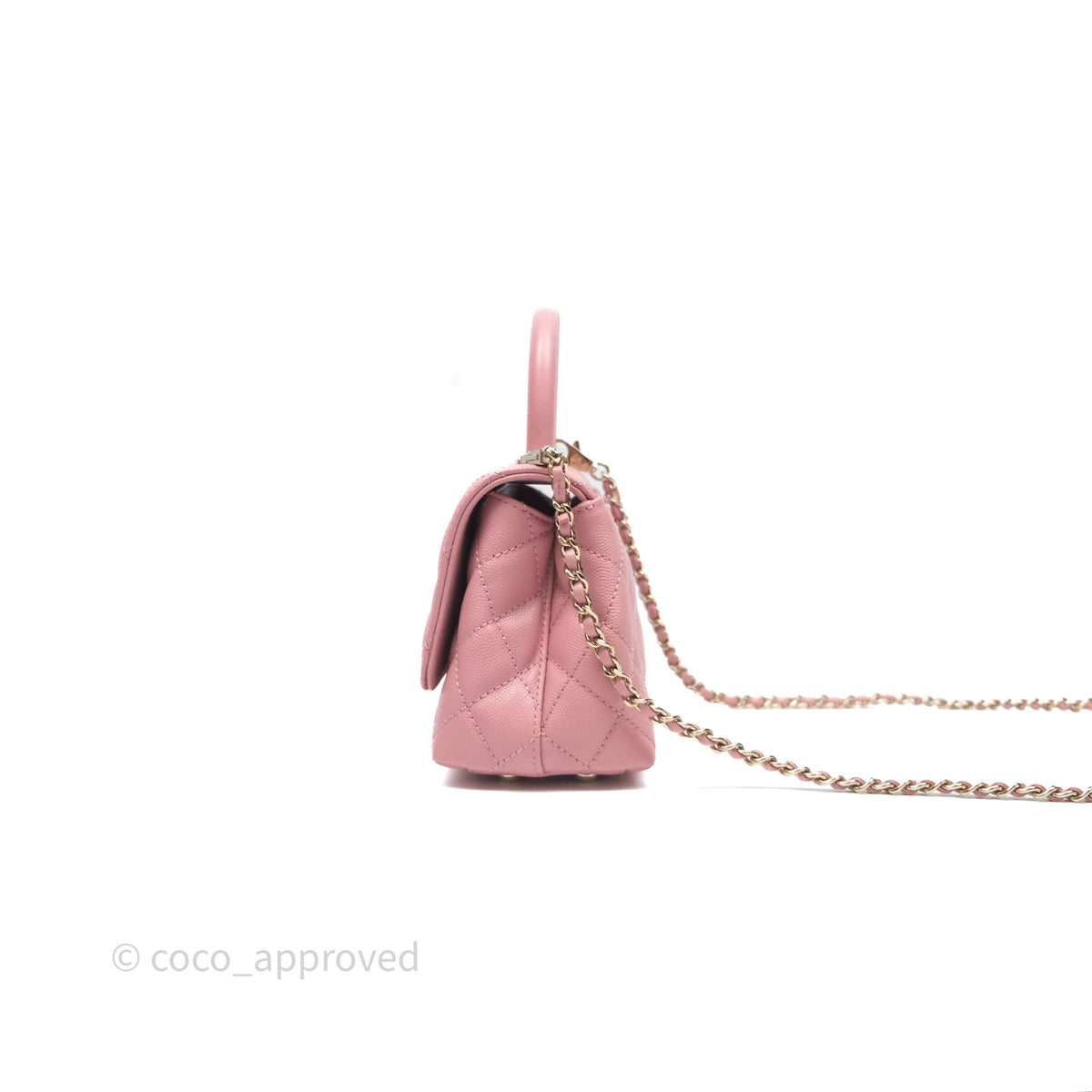 Chanel Mini Coco Handle Quilted Pink Caviar Gold Hardware – Coco ...