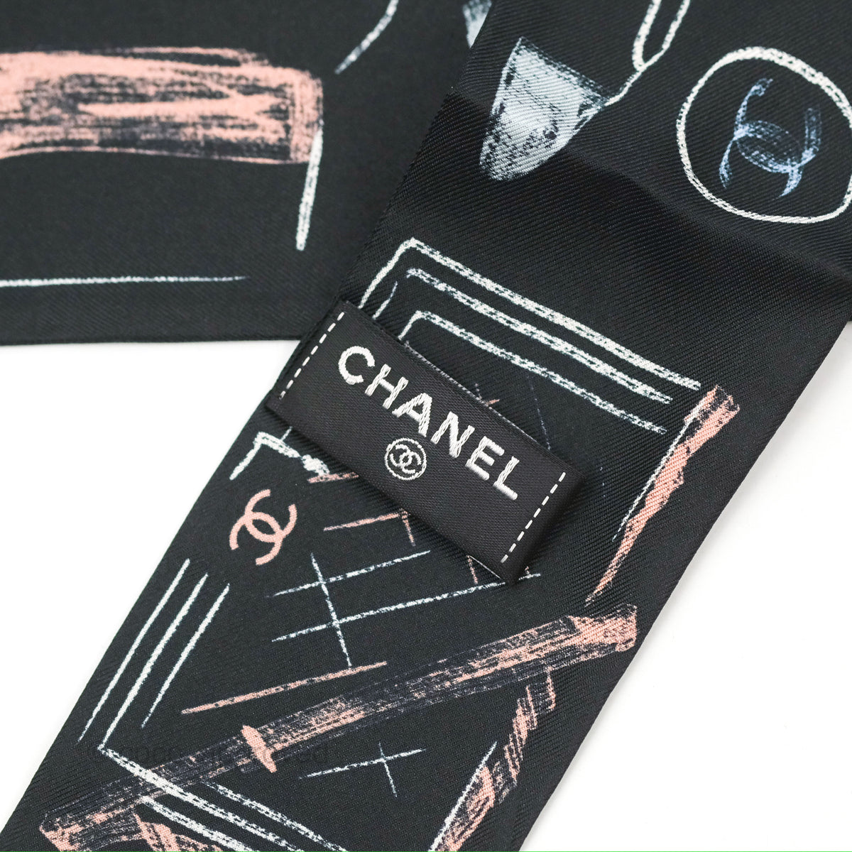 Chanel CC Silk Twilly Black – Coco Approved Studio