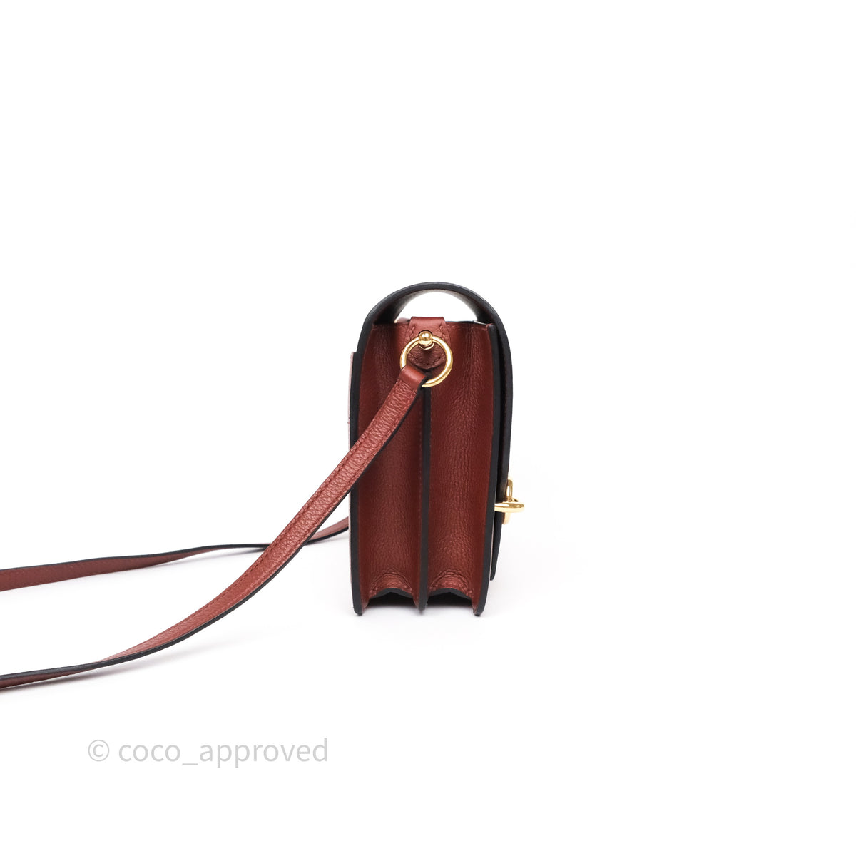 Hermès Mini Roulis Rouge H 55 Evercolor Gold Hardware – Coco Approved ...