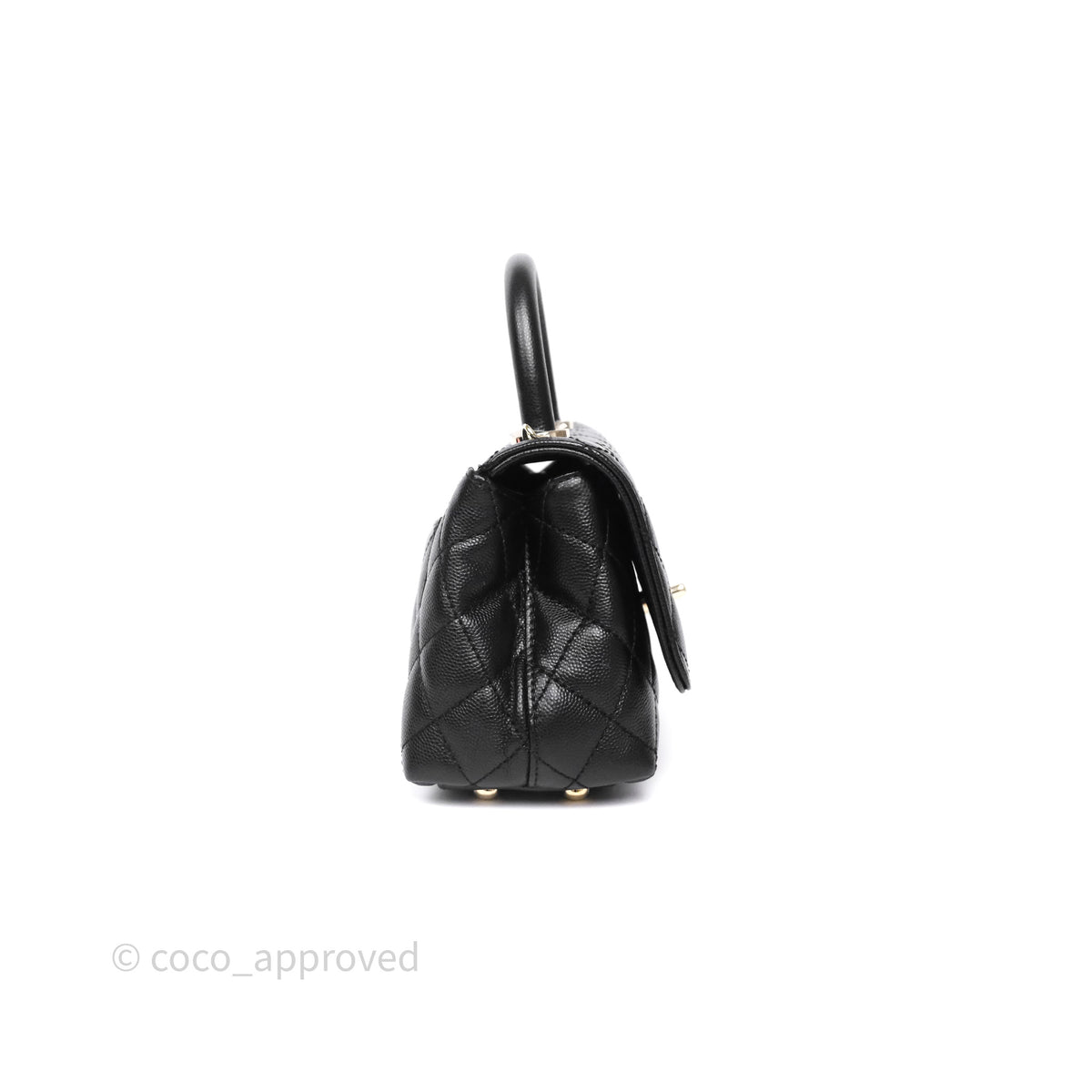 Chanel Mini Coco Handle Quilted Black Caviar Gold Hardware – Coco ...
