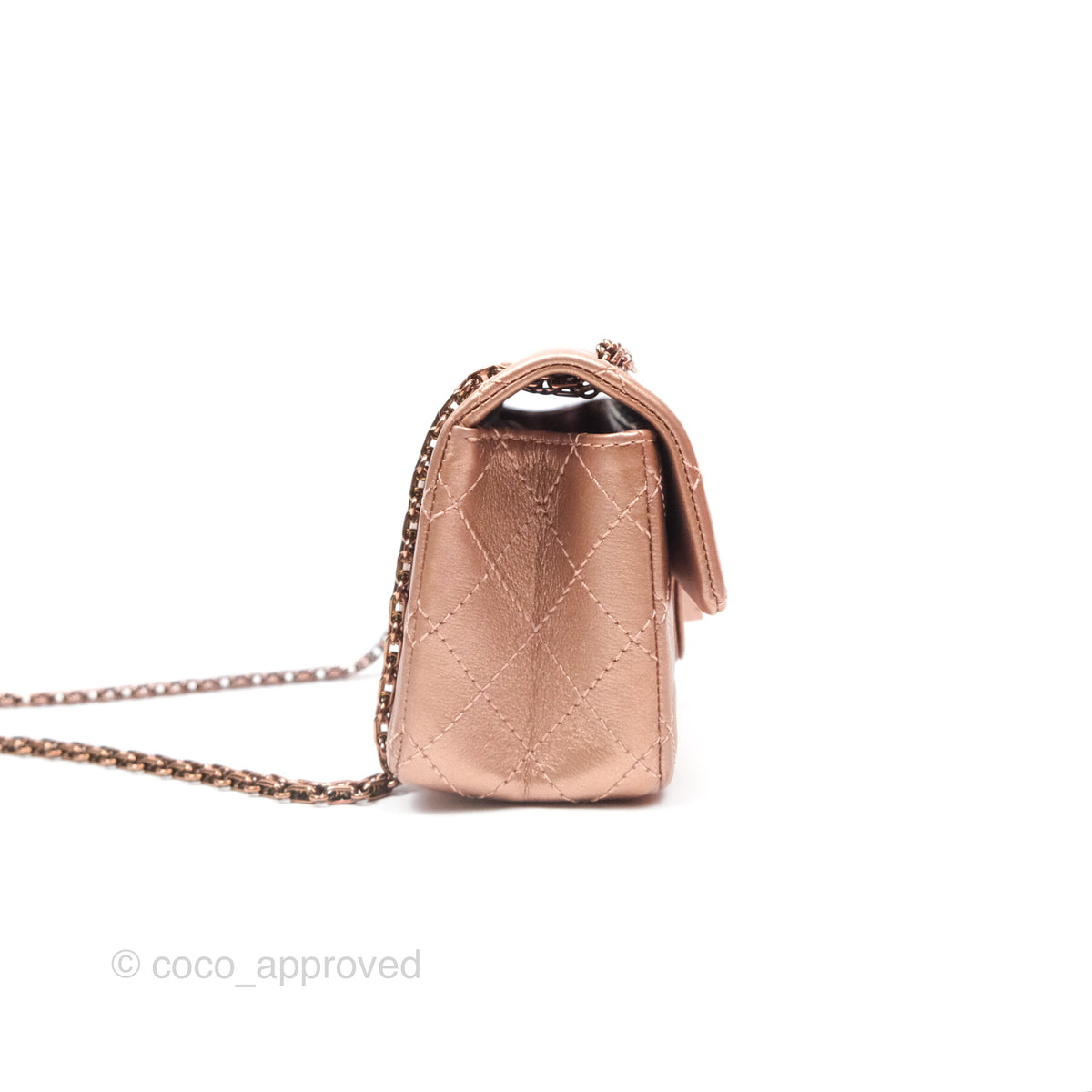 Chanel Mini Reissue 224 Copper Metallic Calfskin Rose Gold – Coco ...