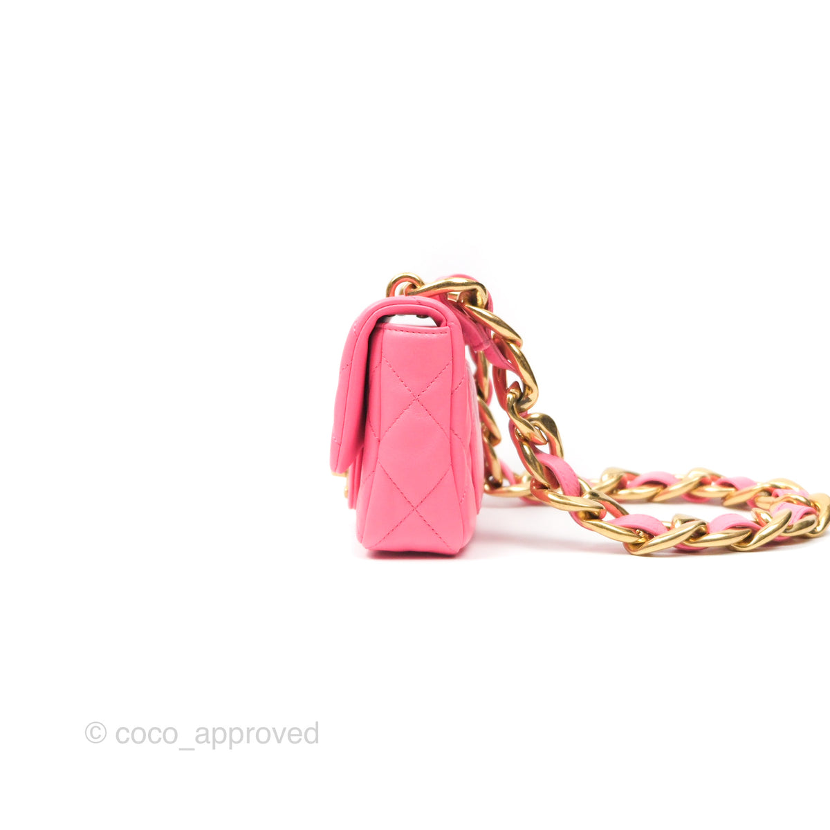 Chanel Quilted Mini CC Funky Town Flap Pink Lambskin Aged Gold Hardwar ...