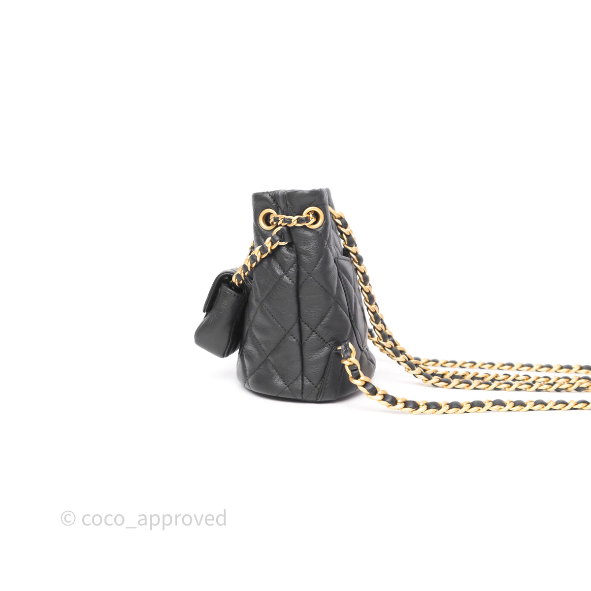 Chanel Mini Backpack Black Crumpled Calfskin Aged Gold Hardware 23A ...