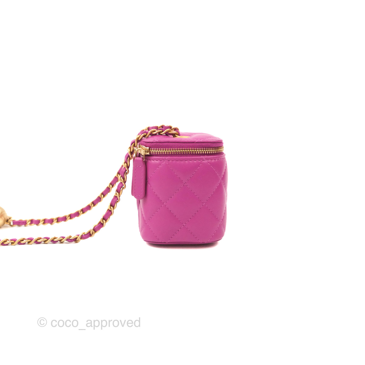 Chanel Classic Mini Pearl Crush Vanity With Chain Purple Lambskin Aged ...