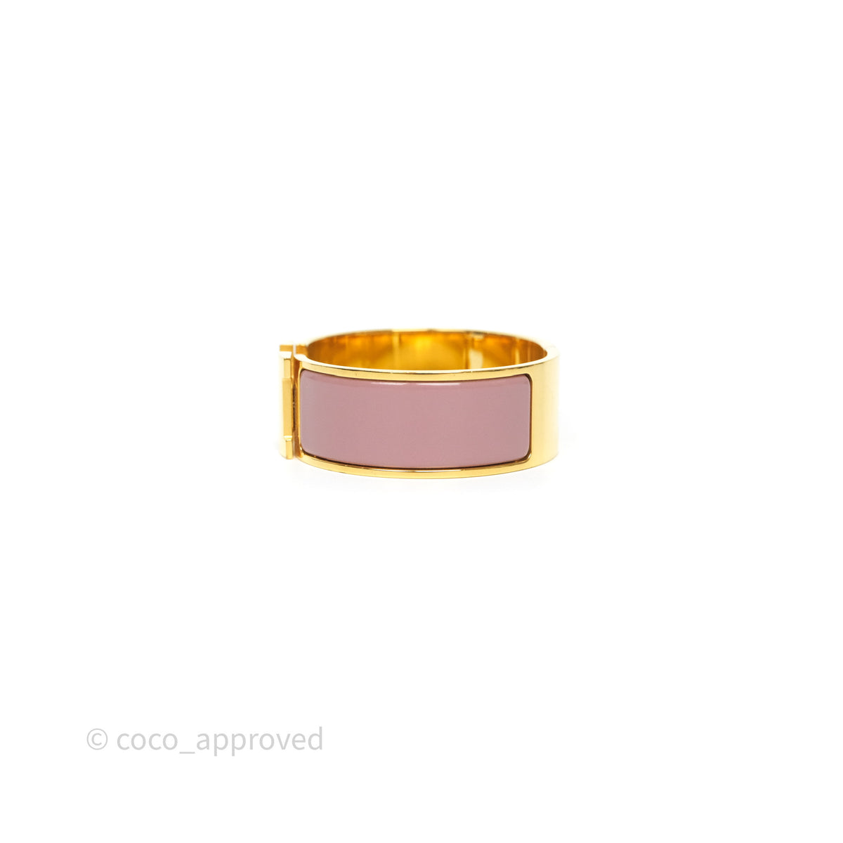 Hermès Clic Clac H Bracelet Bois de Rose G5 Gold PM – Coco Approved Studio