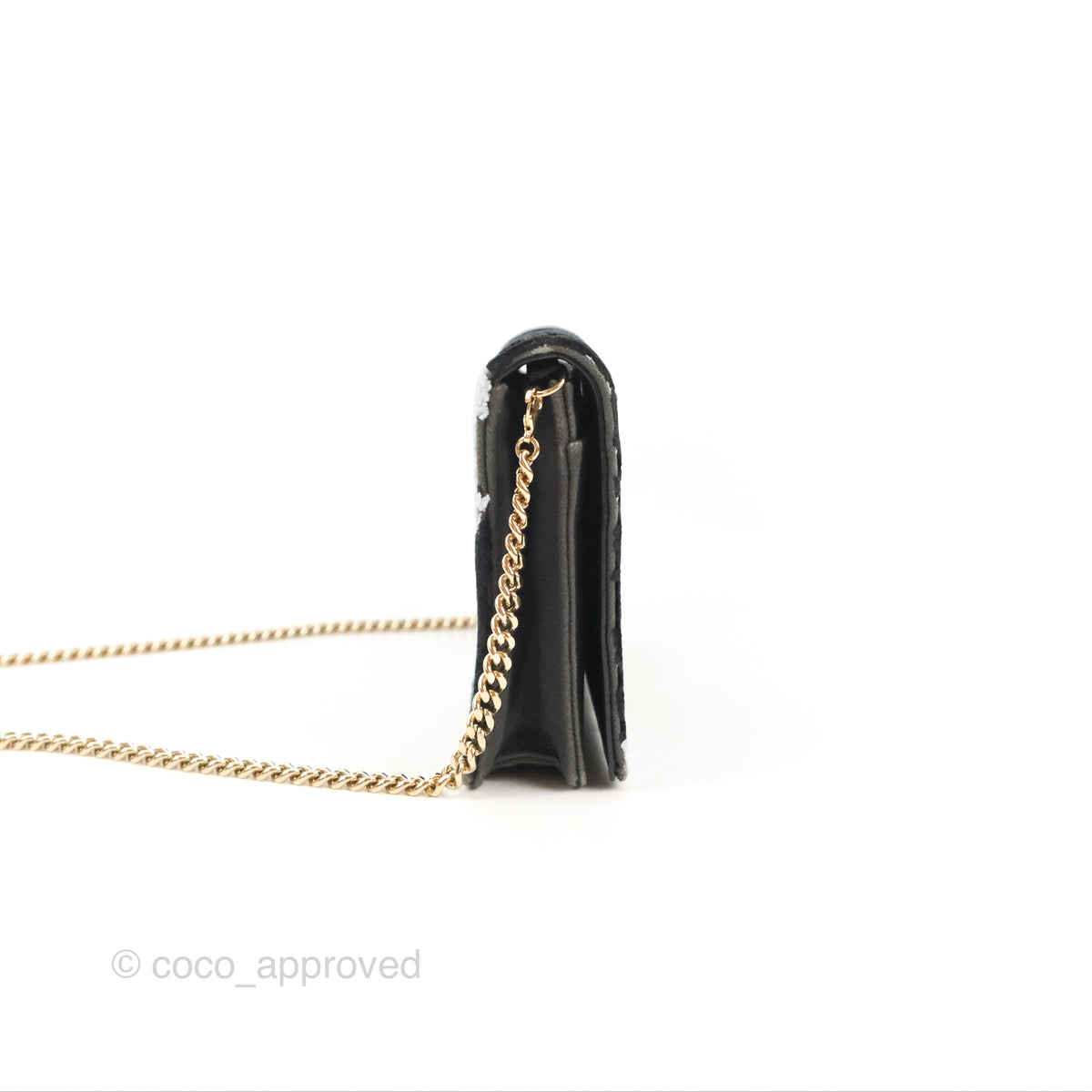 Dior Diorama Oblique Wallet On Chain WOC Black/White Velvet – Coco ...
