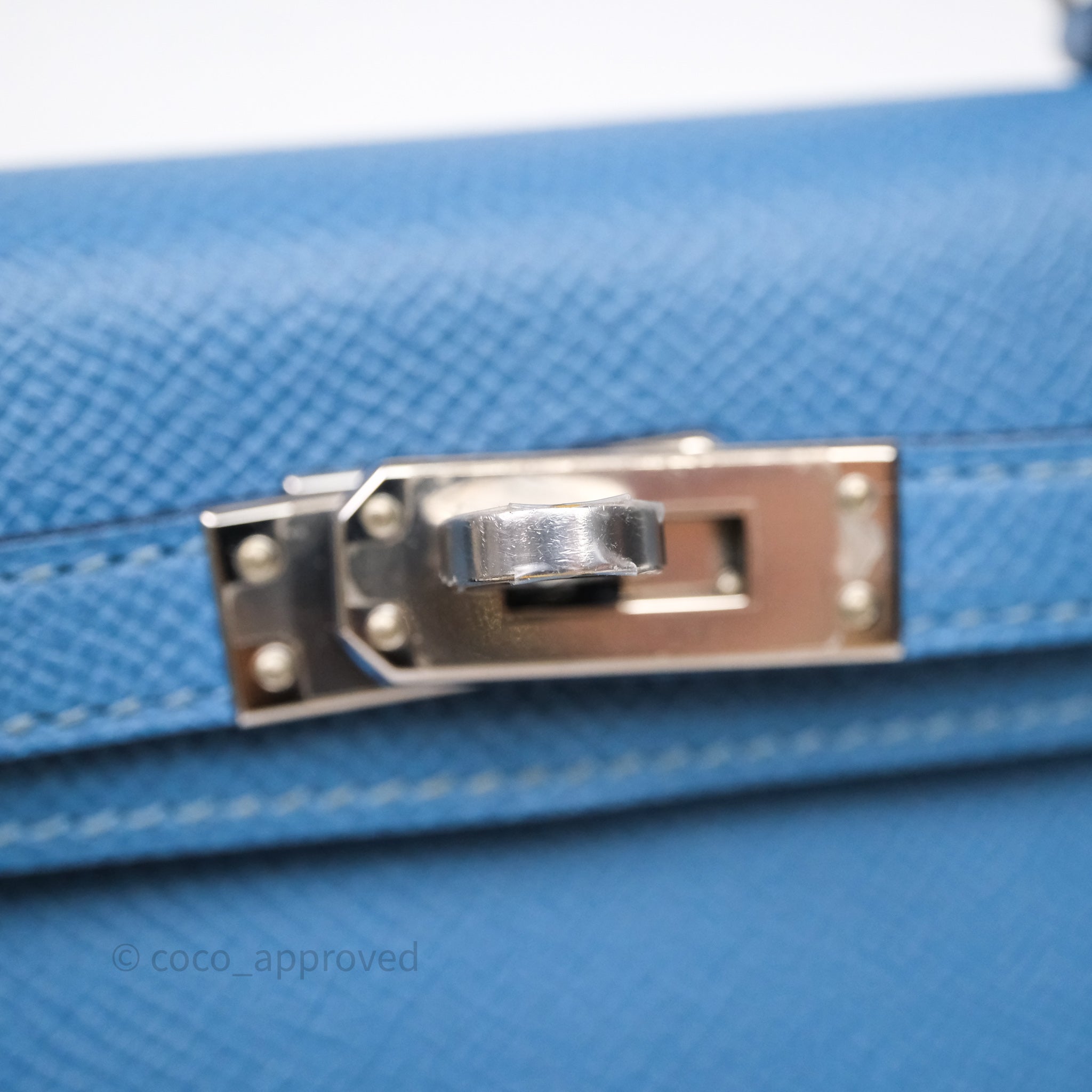 - DM/Email To Purchase - Hermès Mini Kelly Bleu Azur 7R Epsom Palladiu ...