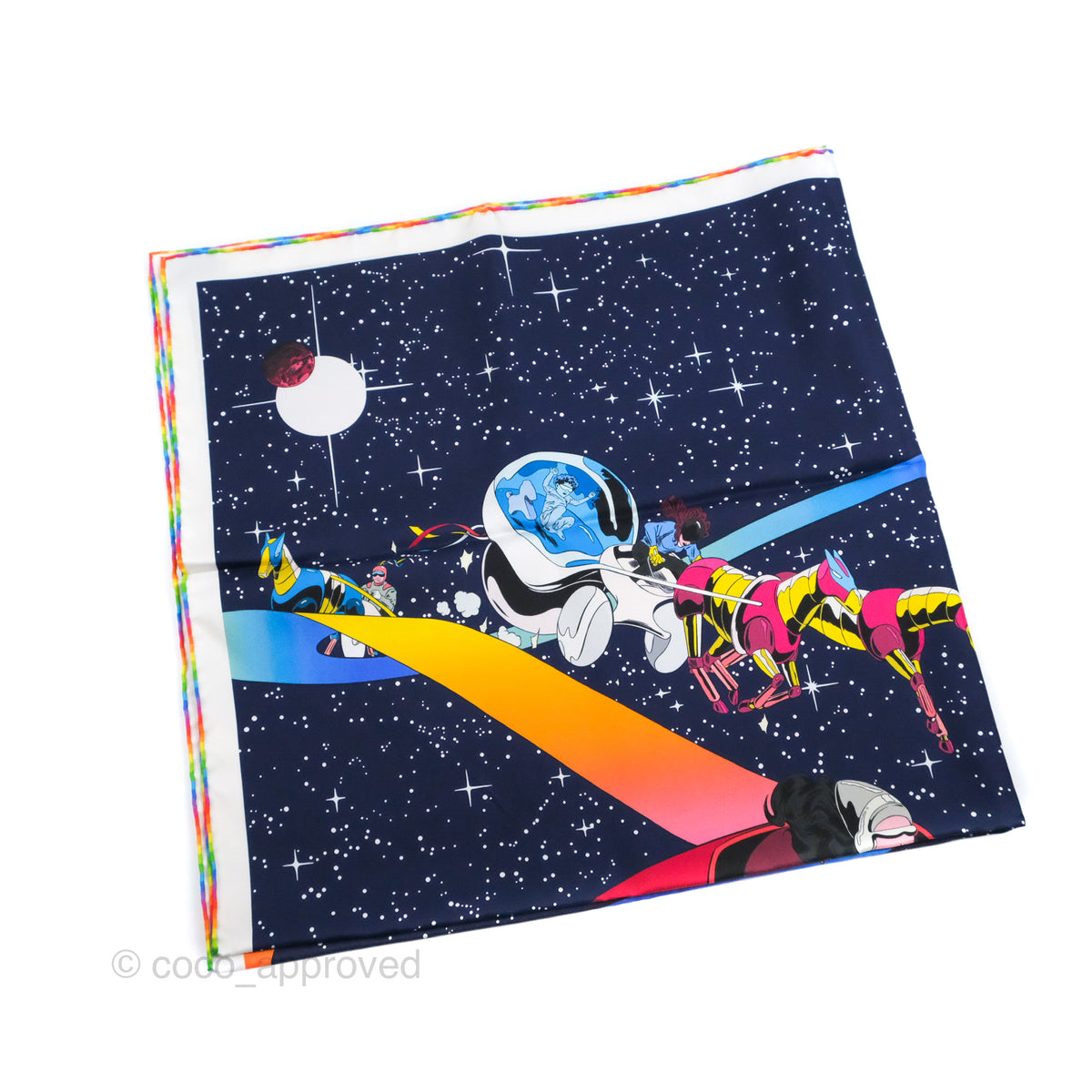 Hermès Space Derby Scarf 90 Marine / Rouge / Multicolore – Coco ...
