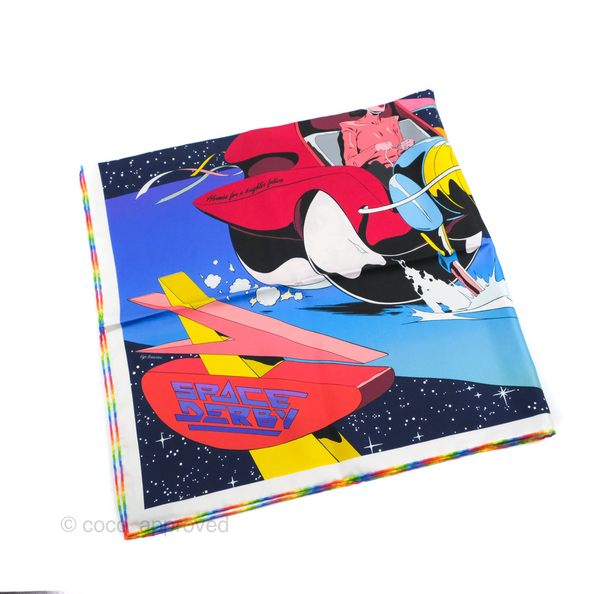 Hermès Space Derby Scarf 90 Marine / Rouge / Multicolore – Coco ...