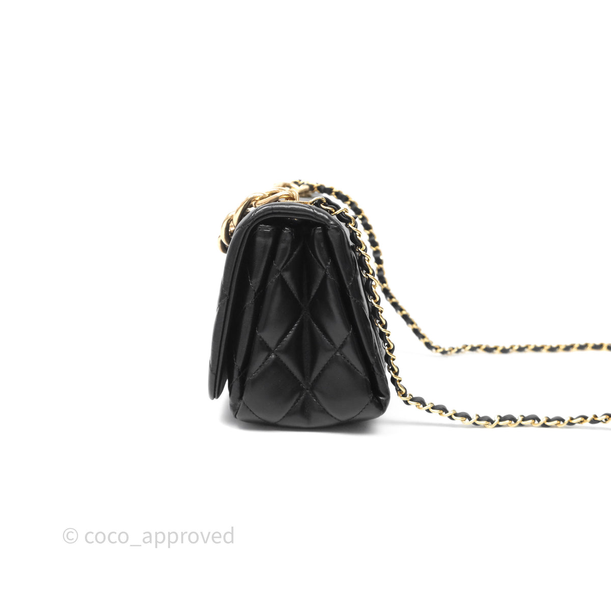 Chanel Quilted Color Match Flap Black Lambskin Gold Hardware – Coco ...