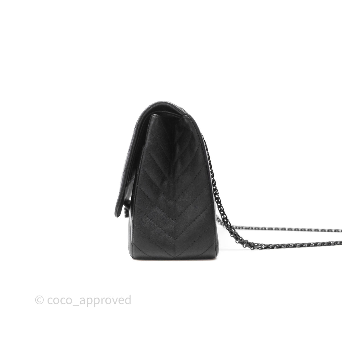 Chanel Reissue 227 Chevron So Black Calfskin – Coco Approved Studio